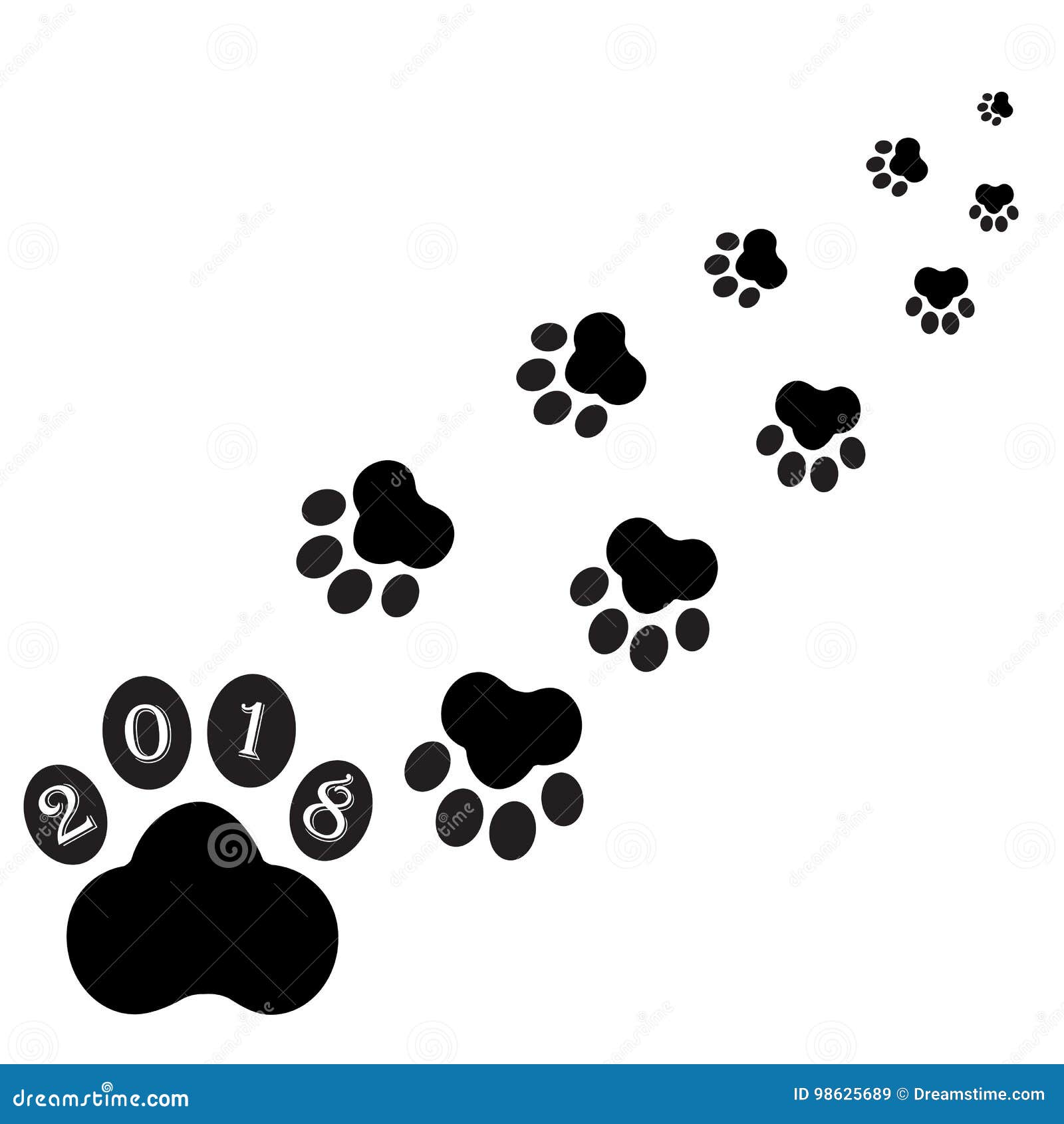 Orme nere del cane illustrazione vettoriale. Illustrazione di ...