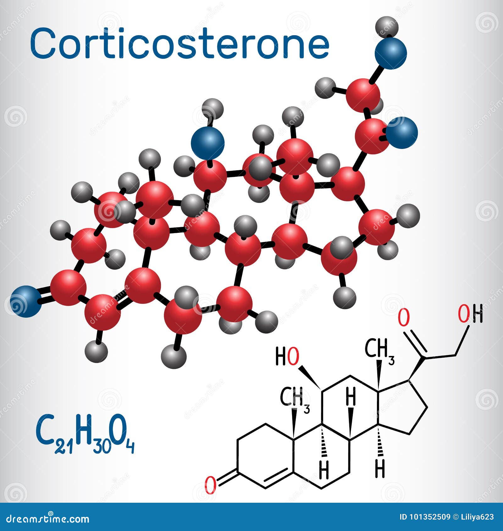 Ormone Steroide Di Corticosterone - Formula a Chimica Strutturale ...