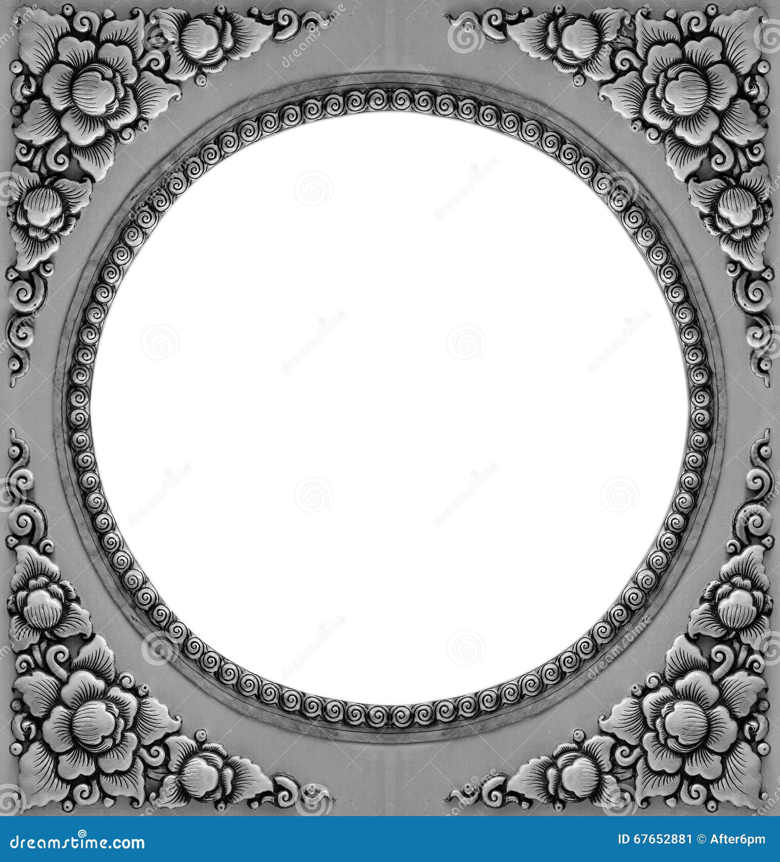 Ornament Elements Frame, Vintage Silver Floral Stock Image - Image of ...