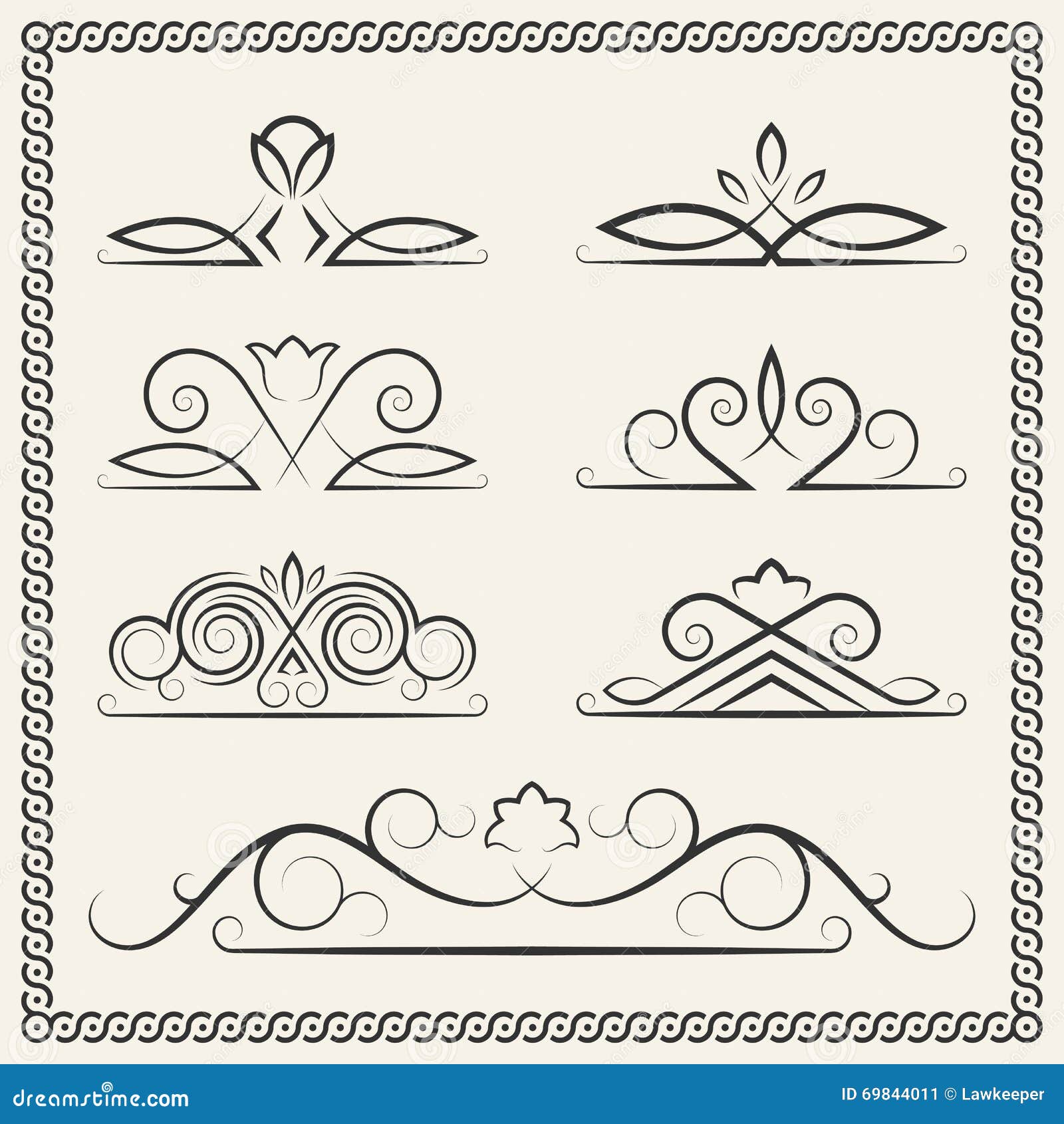 Ornament elements stock vector. Illustration of element - 69844011