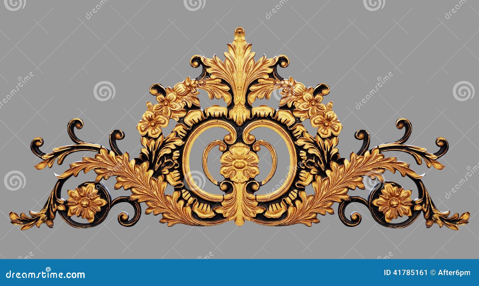 Ornament Elements, Vintage Gold Floral Stock Image - Image of curve ...