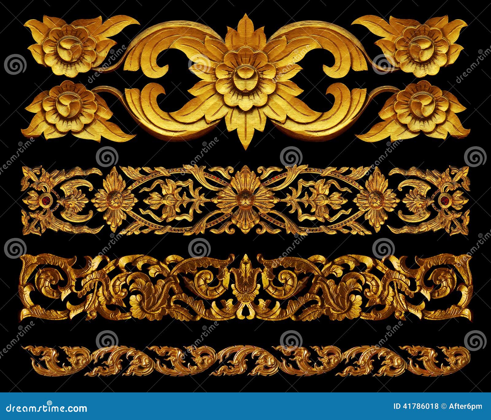 Ornament Elements, Vintage Gold Frame Floral Designs Stock Photo ...