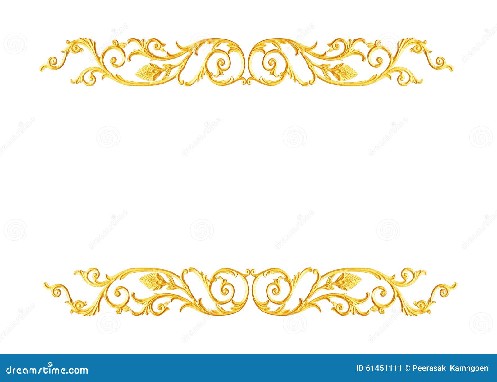 Ornament Elements, Vintage Gold Floral Designs Stock Image - Image of ...