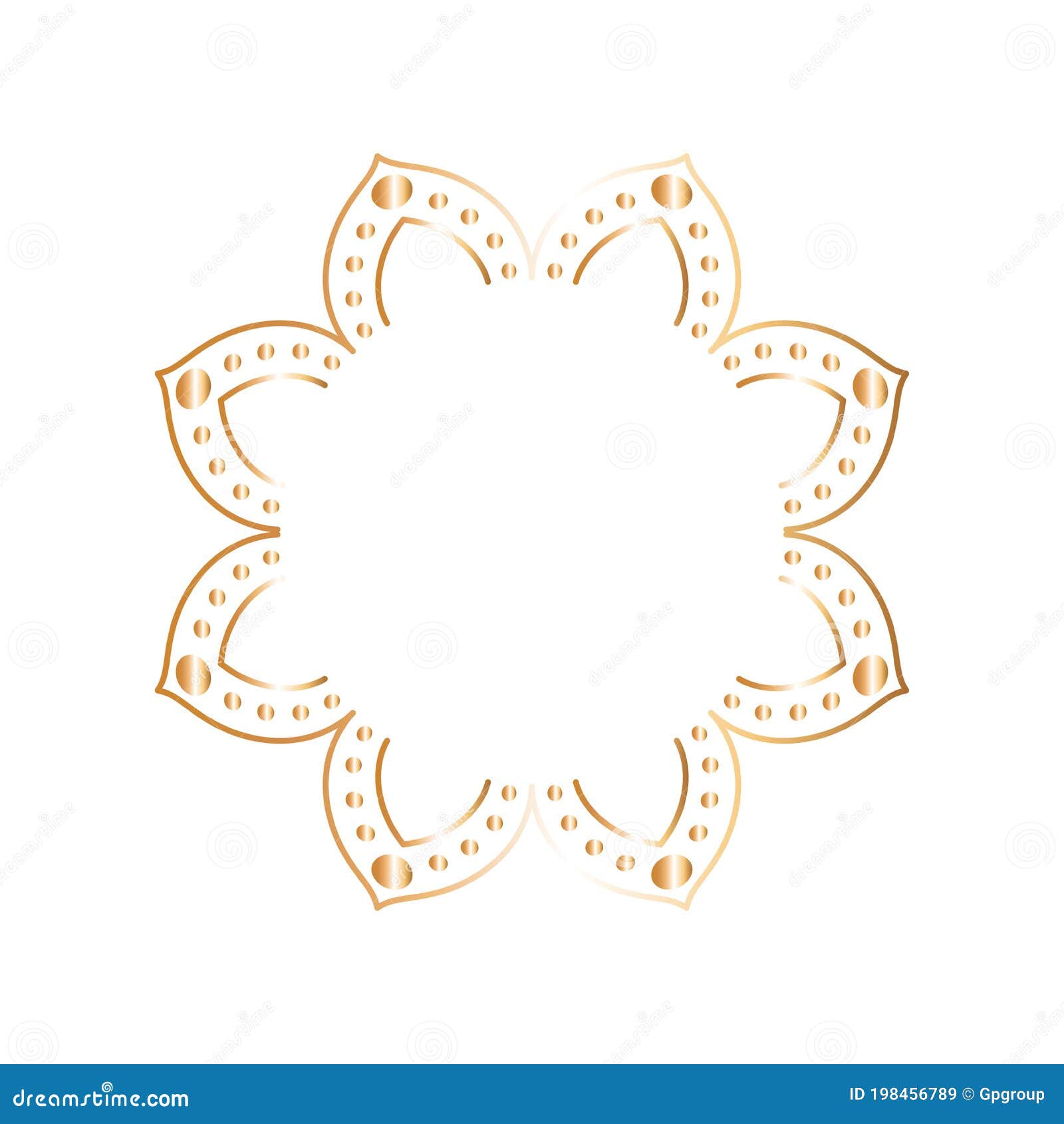 Ornament in Flower Shaped Gold Vector Design Stock Vector ...
