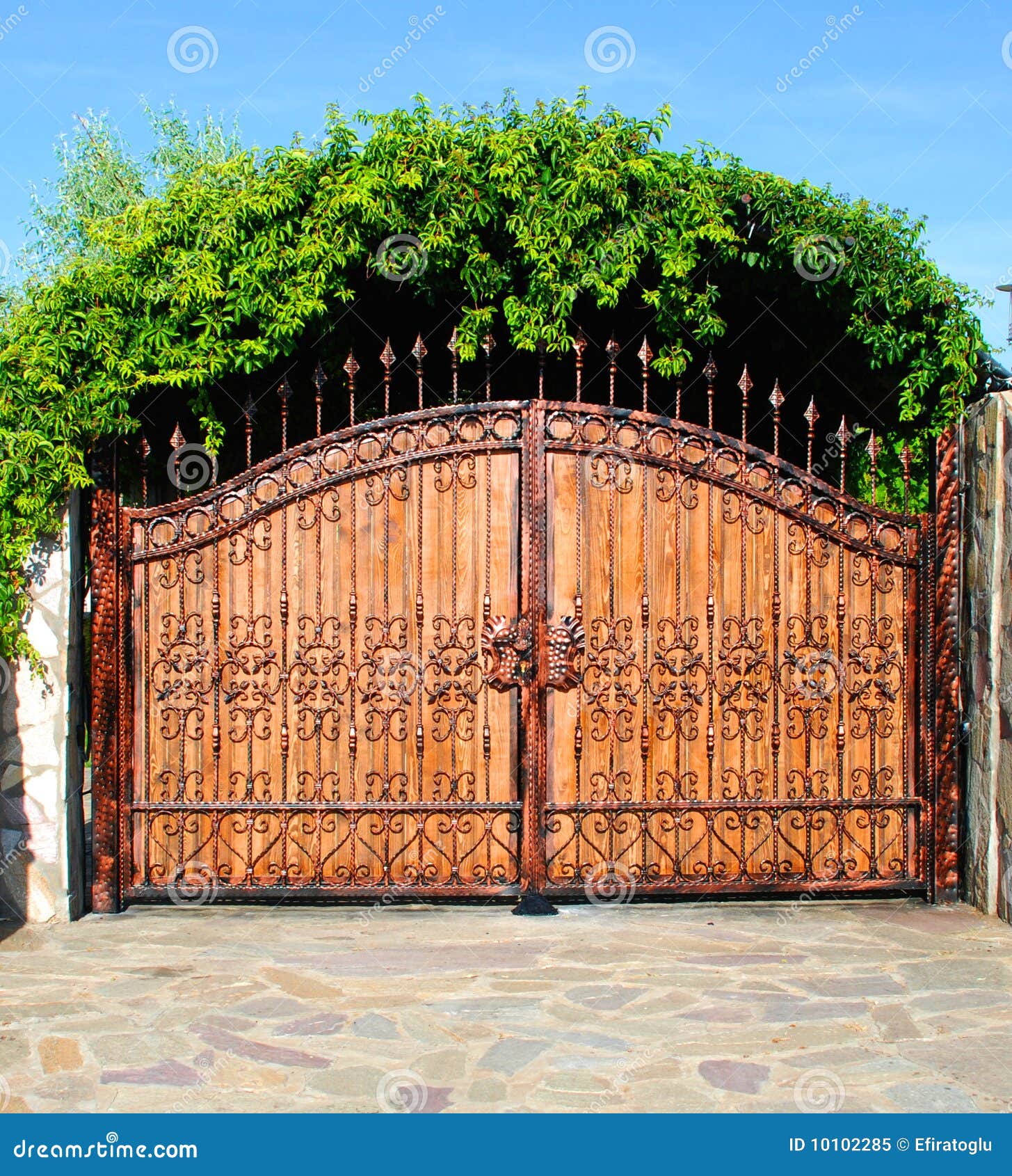 Ornament Forged Big Iron Garden Gate Stock Illustration - Illustration ...