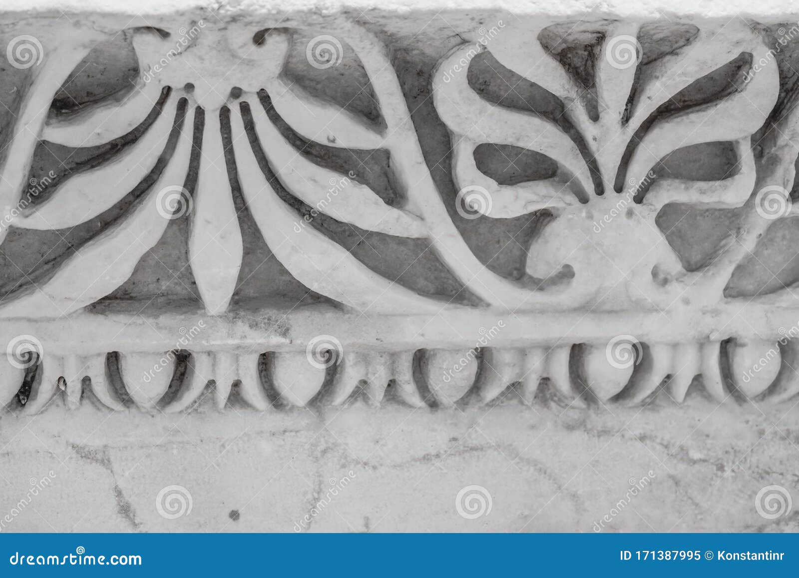 Ornament on a Fragment of a Marble Structural Element of an Ancient ...