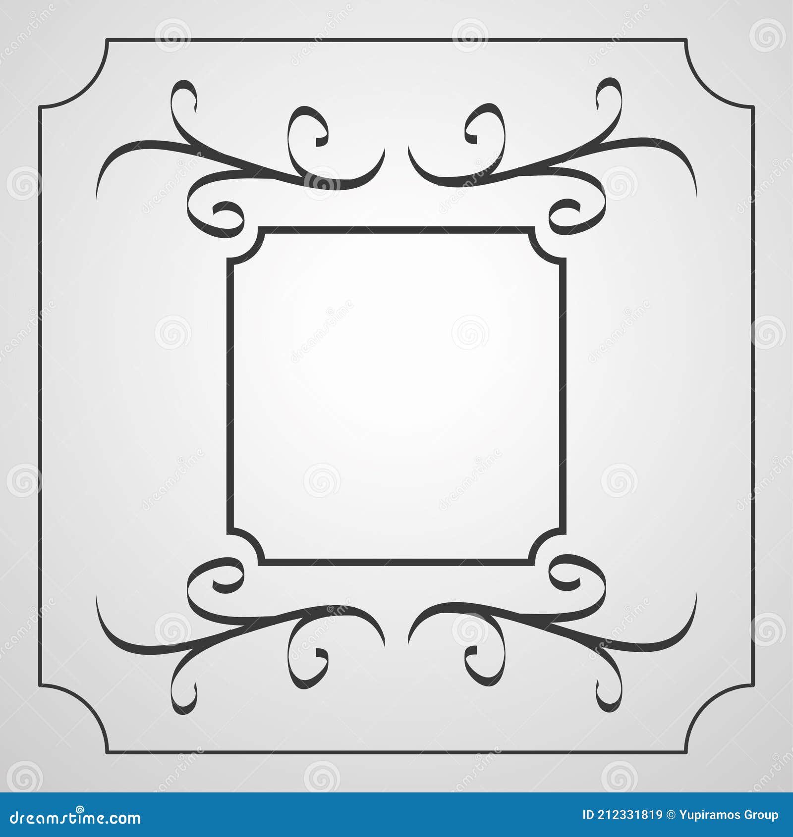 Decorative Classical Floral Border Frame. Cartoon Vector ...