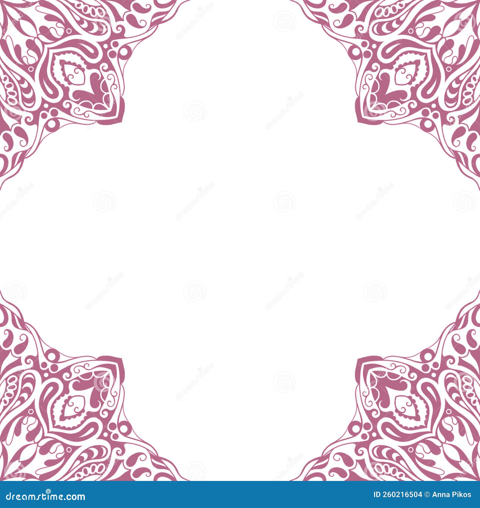 Ornamental Frame. Decorative Border - Corners - Violet on White ...