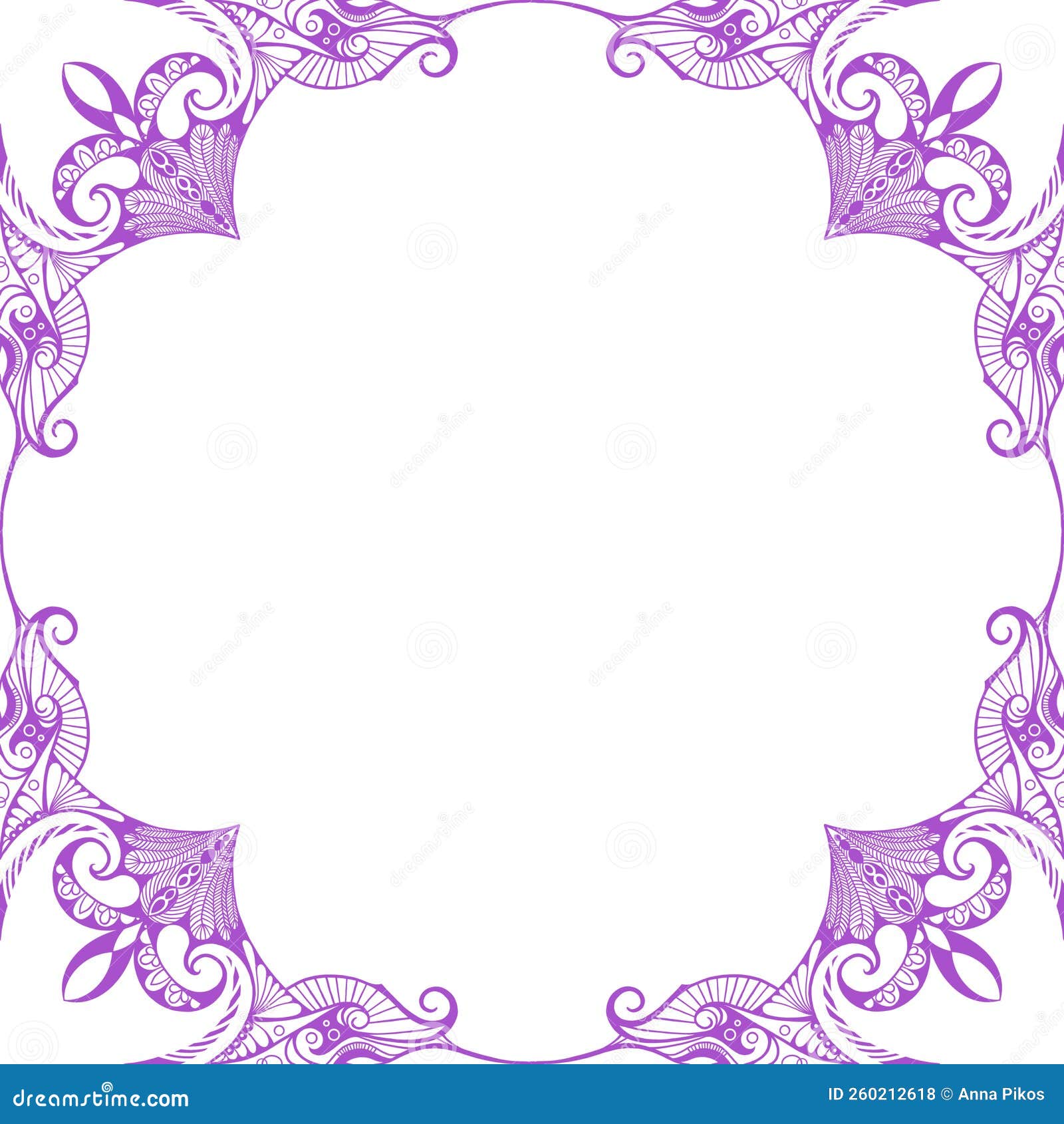 Ornamental Frame. Decorative Border - Strong Violet on White Background ...
