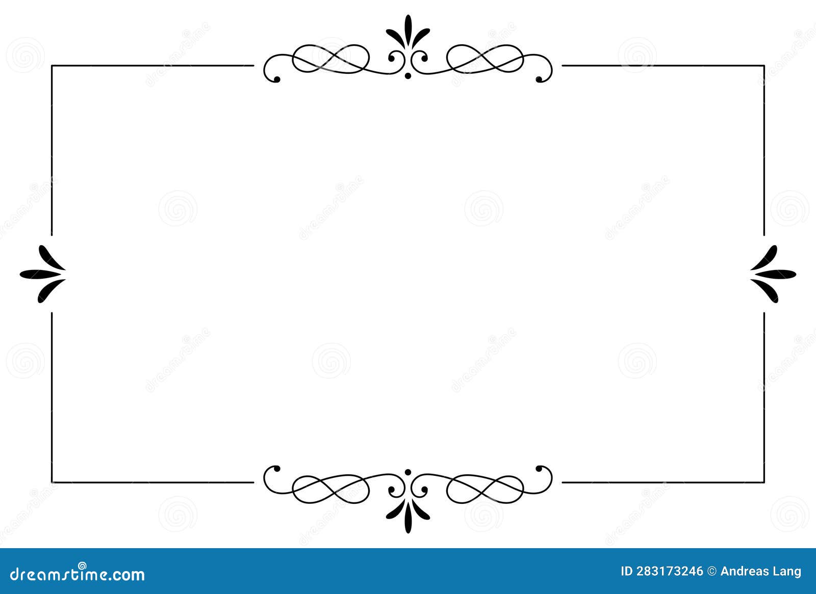Ornament Frame Ornate Rectangle Simple Black Shape Art Stock ...