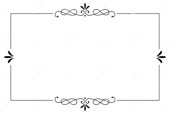 Ornament Frame Ornate Rectangle Simple Black Shape Art Stock ...
