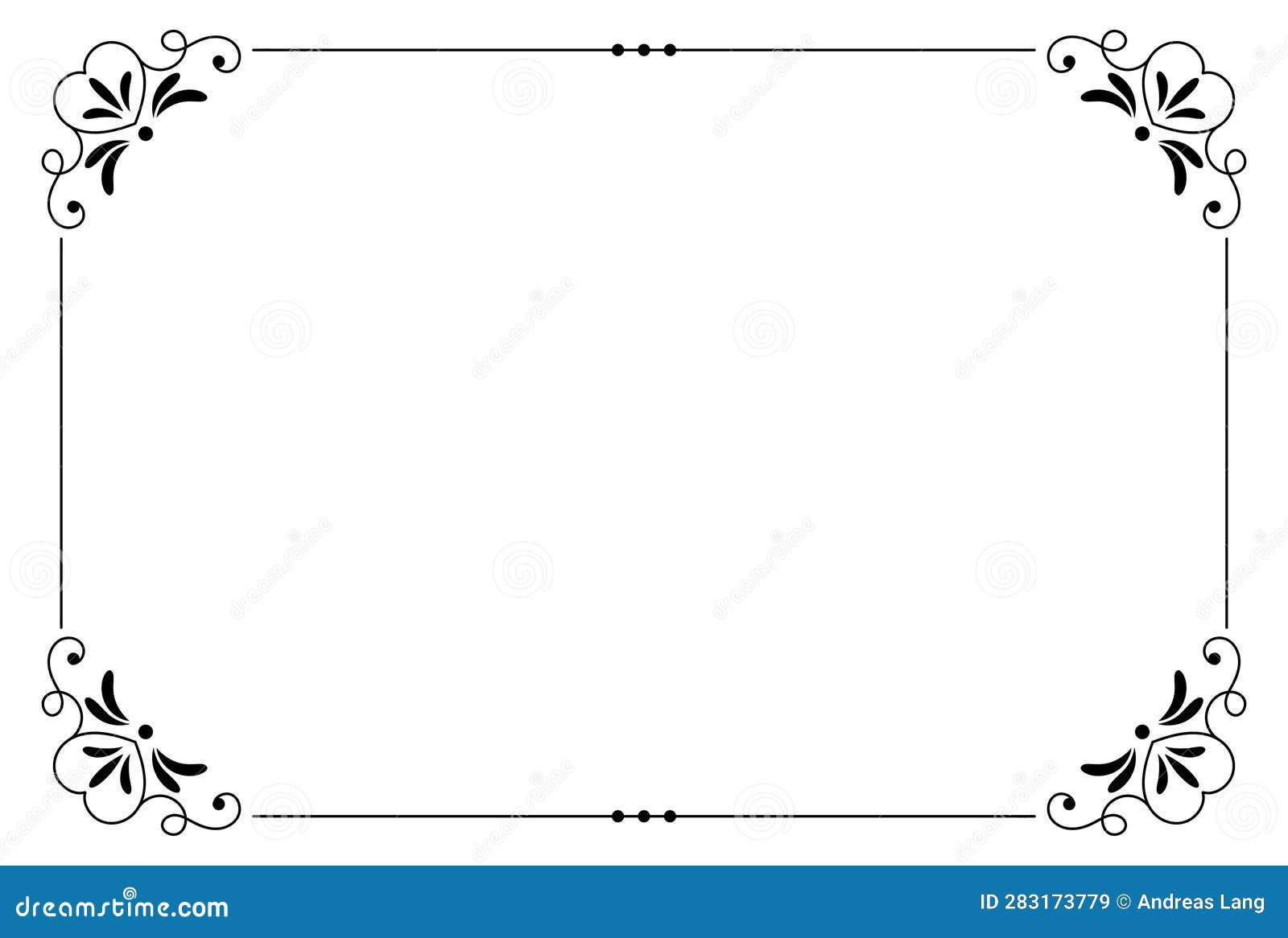 Ornament Frame Ornate Rectangle Simple Black Shape Art Stock ...