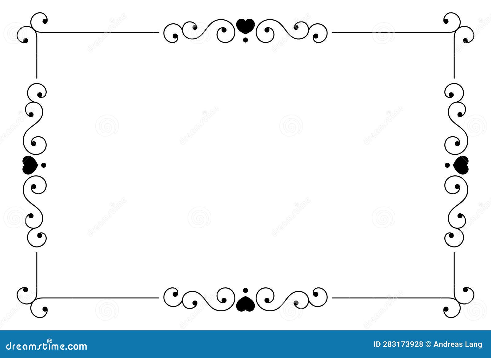 Ornament Frame Ornate Rectangle Simple Black Shape Art Stock ...