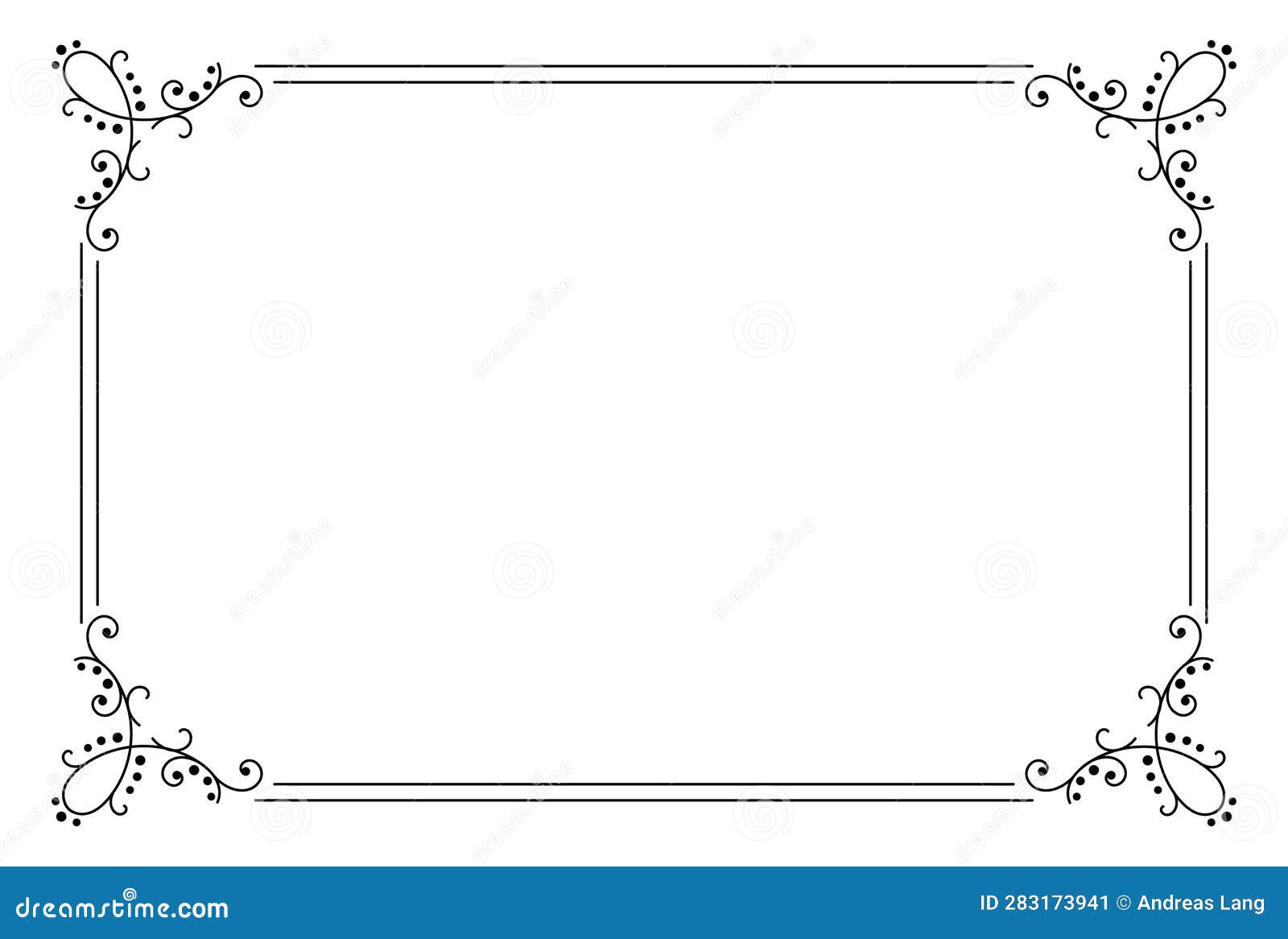 Ornament Frame Ornate Rectangle Simple Black Shape Art Stock ...