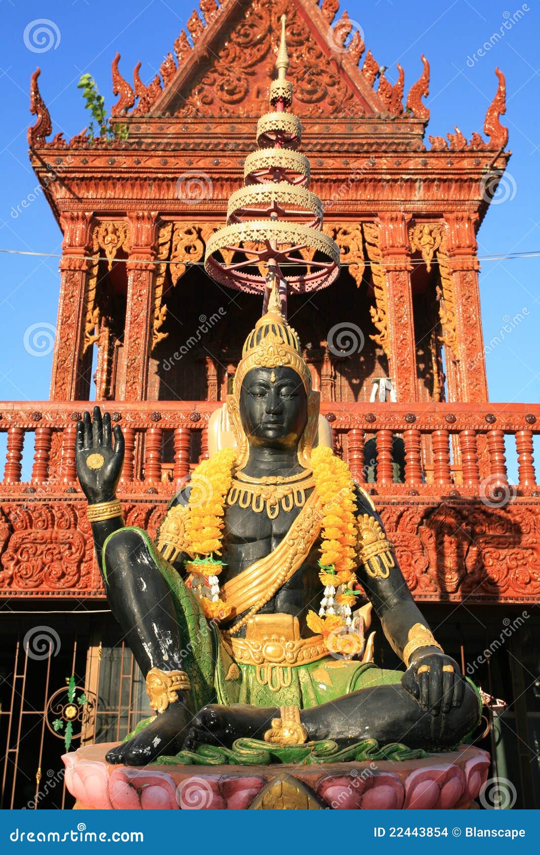 Ornament: Indra God Statue with Hand Sign Stock Photo - Image of green ...