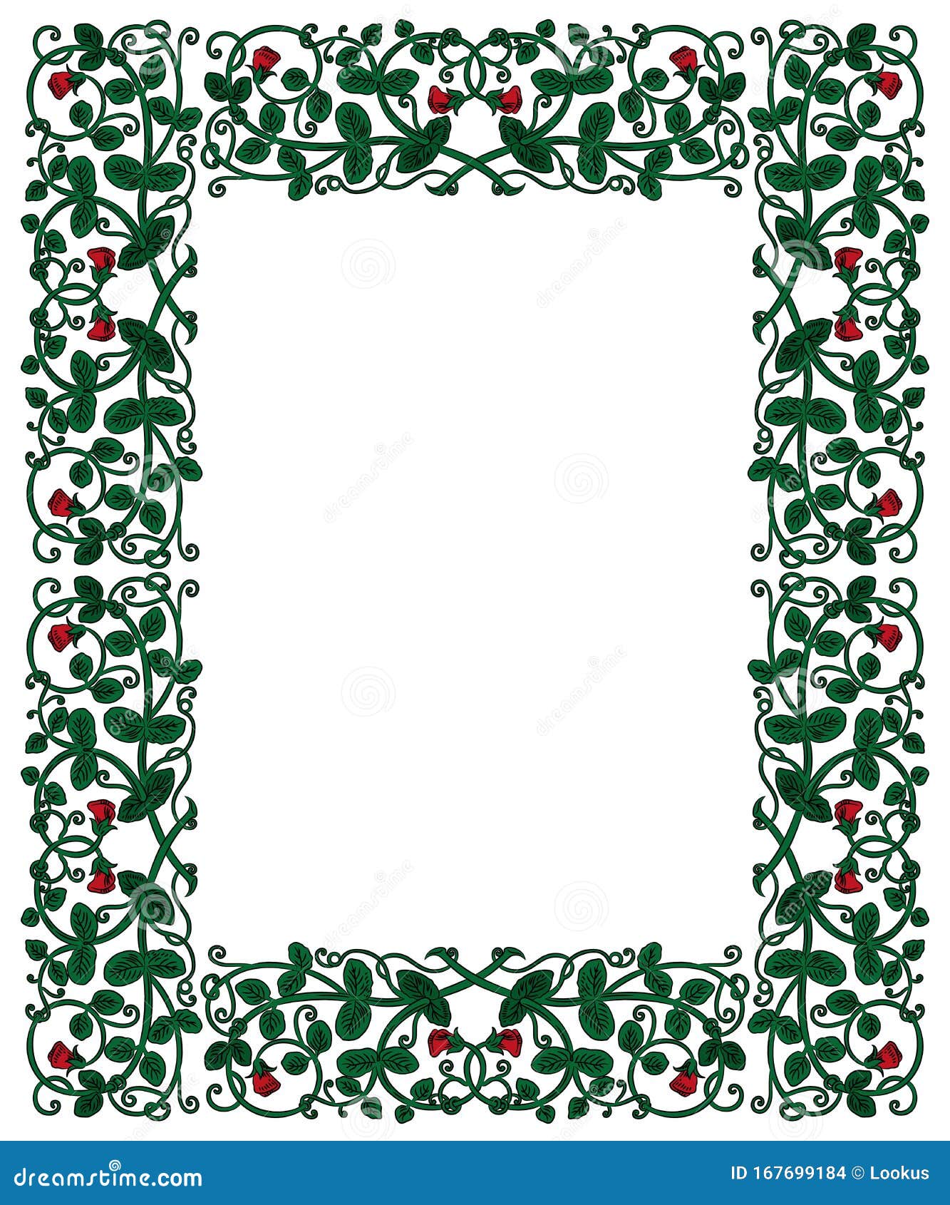 Floral Frame. Vector Template Stock Illustration - Illustration of ...
