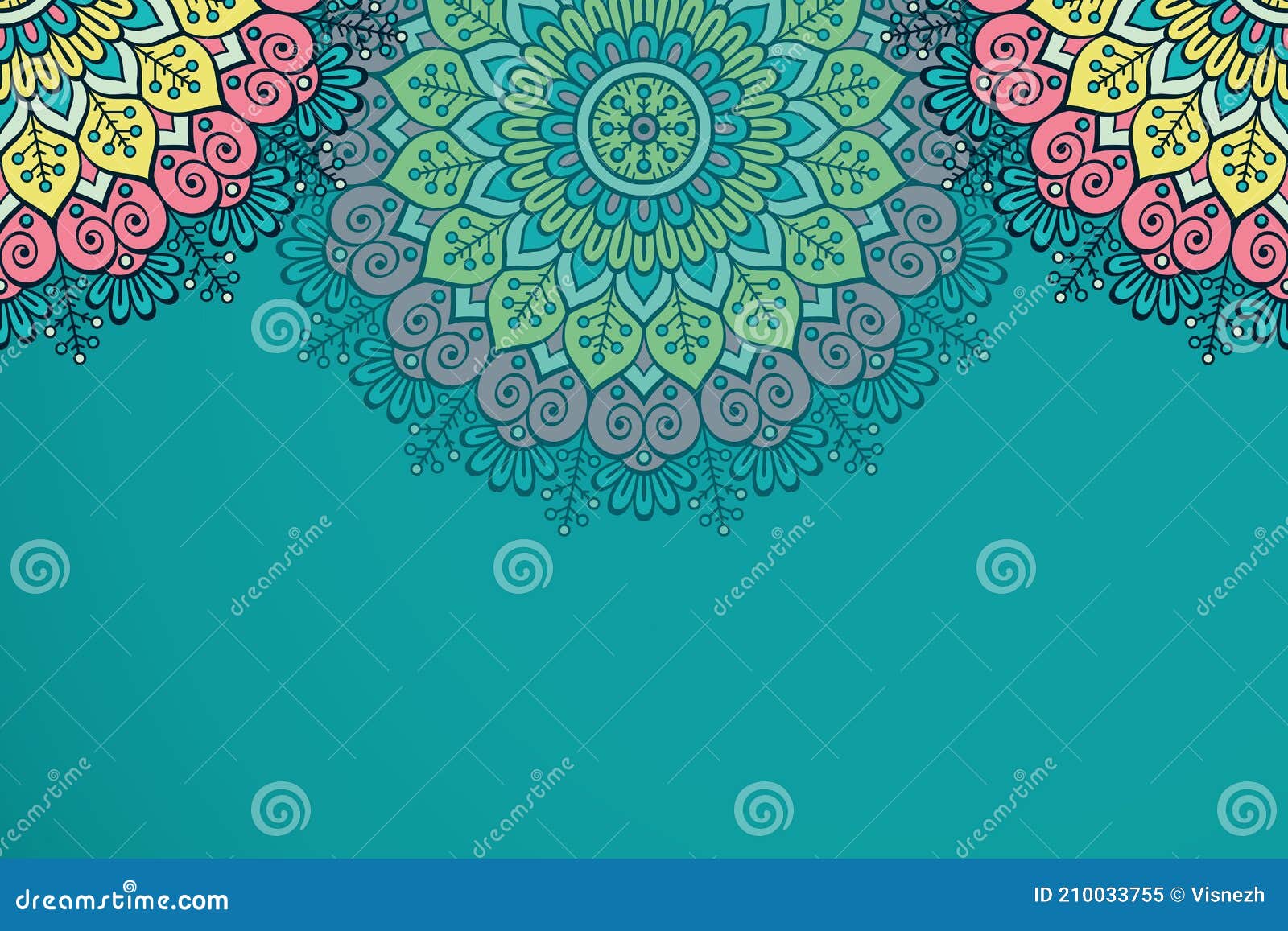 Ornament Invitation Card with Mandala Stock Vector - Illustration of ...