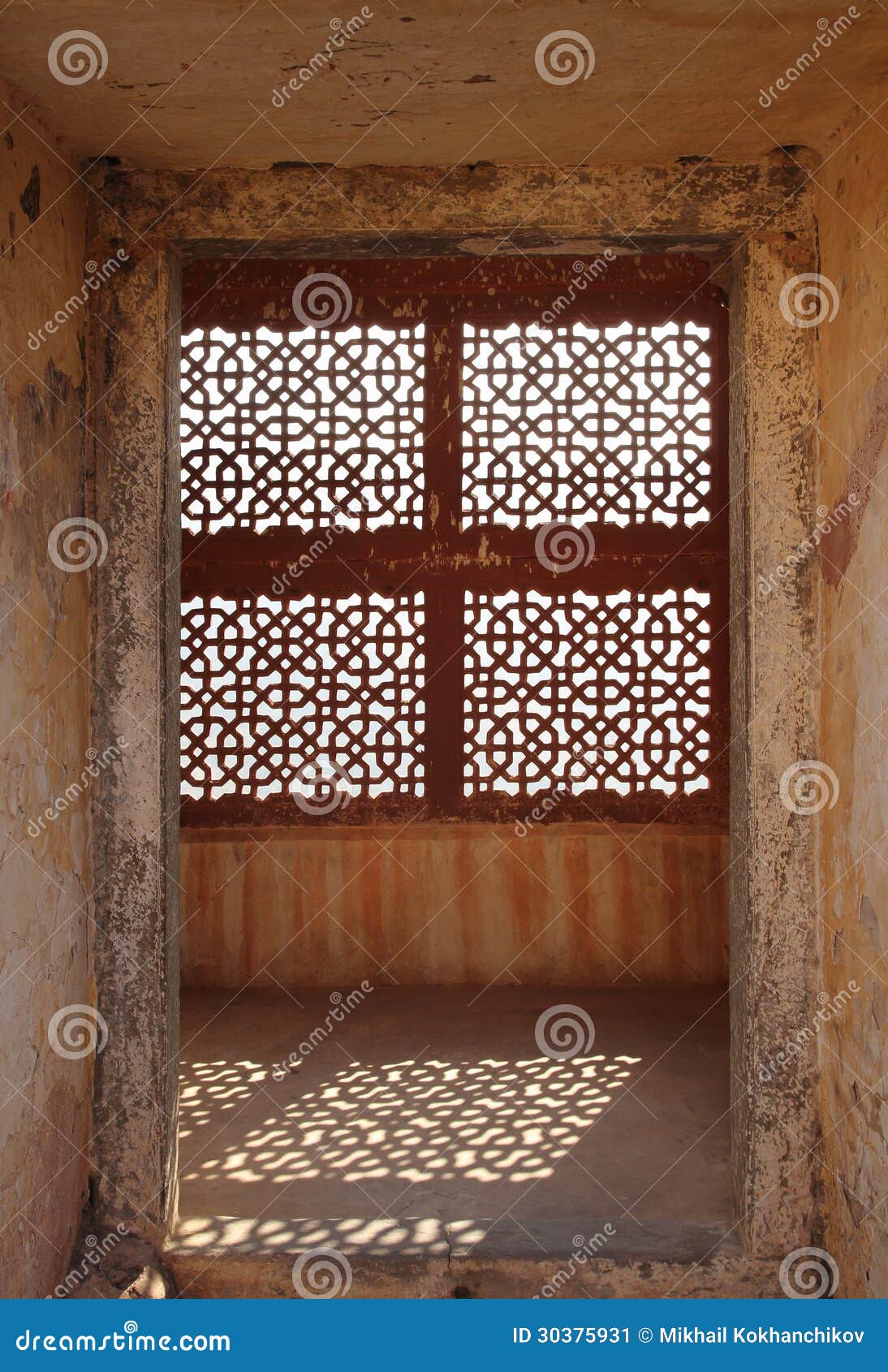 Ornament Lattice Window in India Stock Image - Image of indian, light ...
