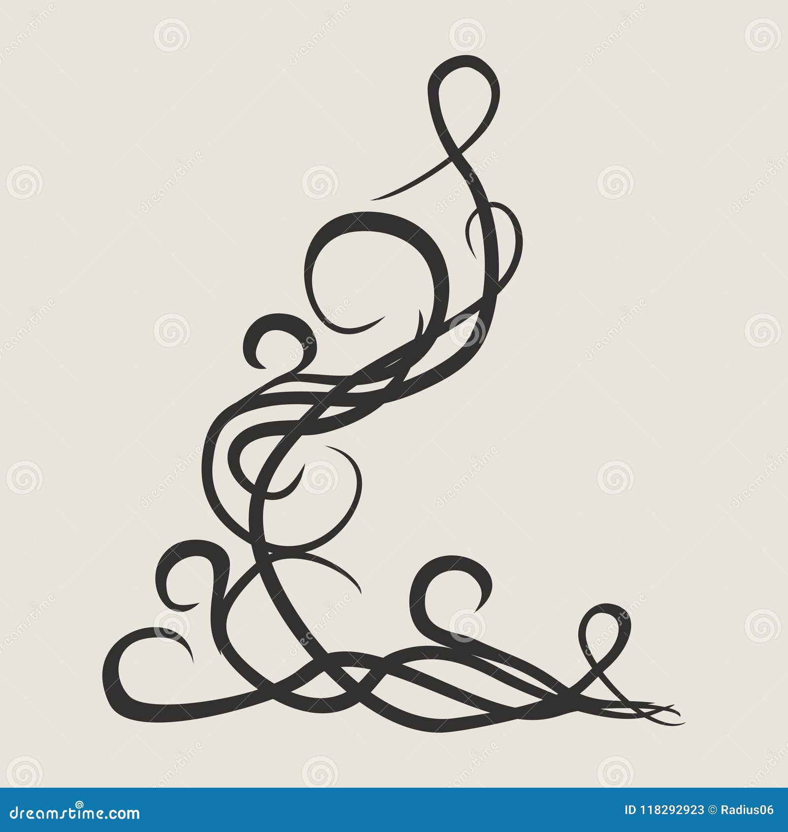 Ornament Of Lines And Curls Stock Vector Illustration Of Arabesque