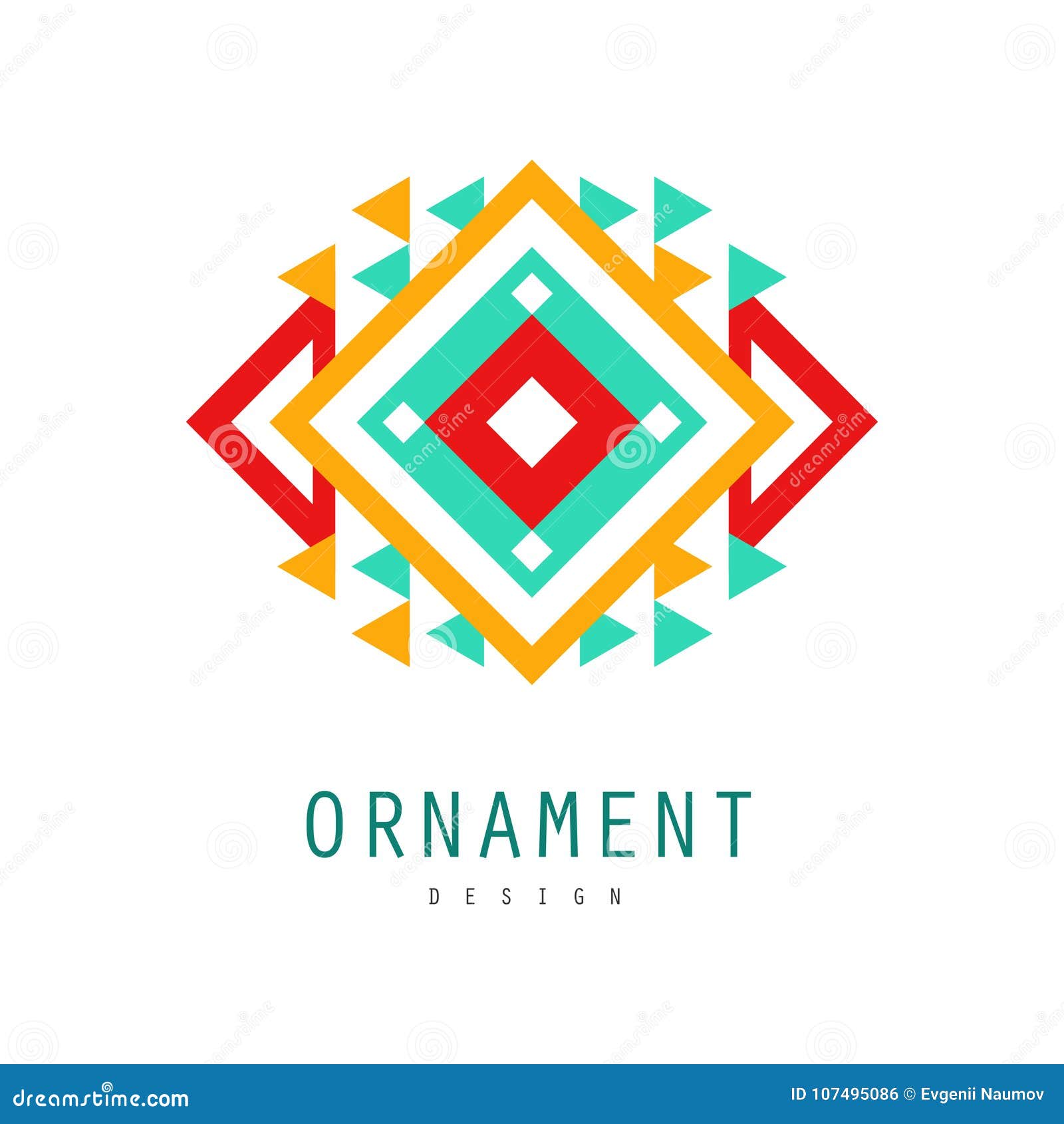 Ornament Logo Design, Ornate Pattern with Geometric Shapes, Colorful ... Ornament Logo Design, Ornate Pattern with Geometric Shapes, Colorful ...