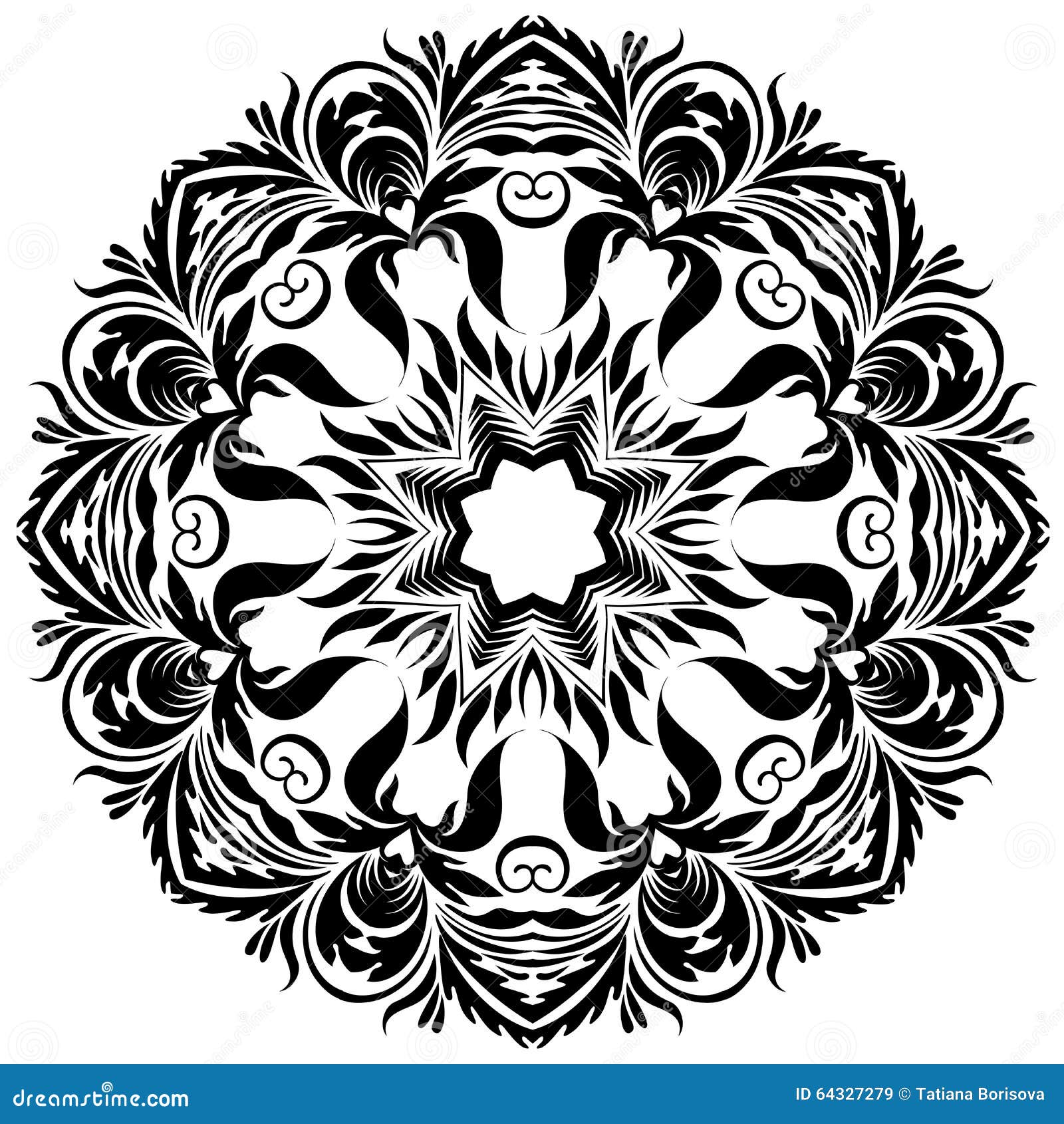 Ornament mandala. stock illustration. Illustration of meditation - 64327279