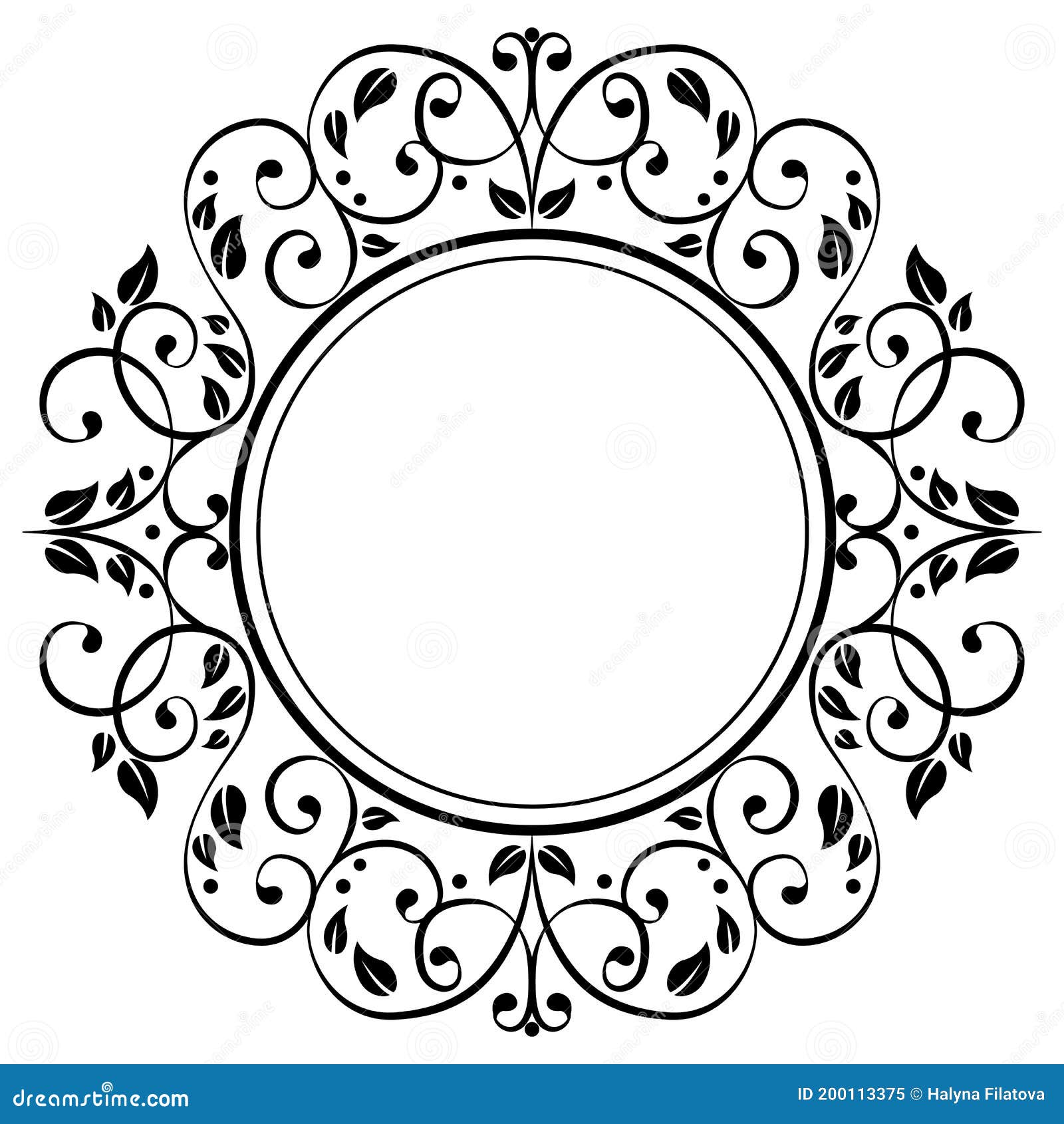 Black Damask Border Clip Art