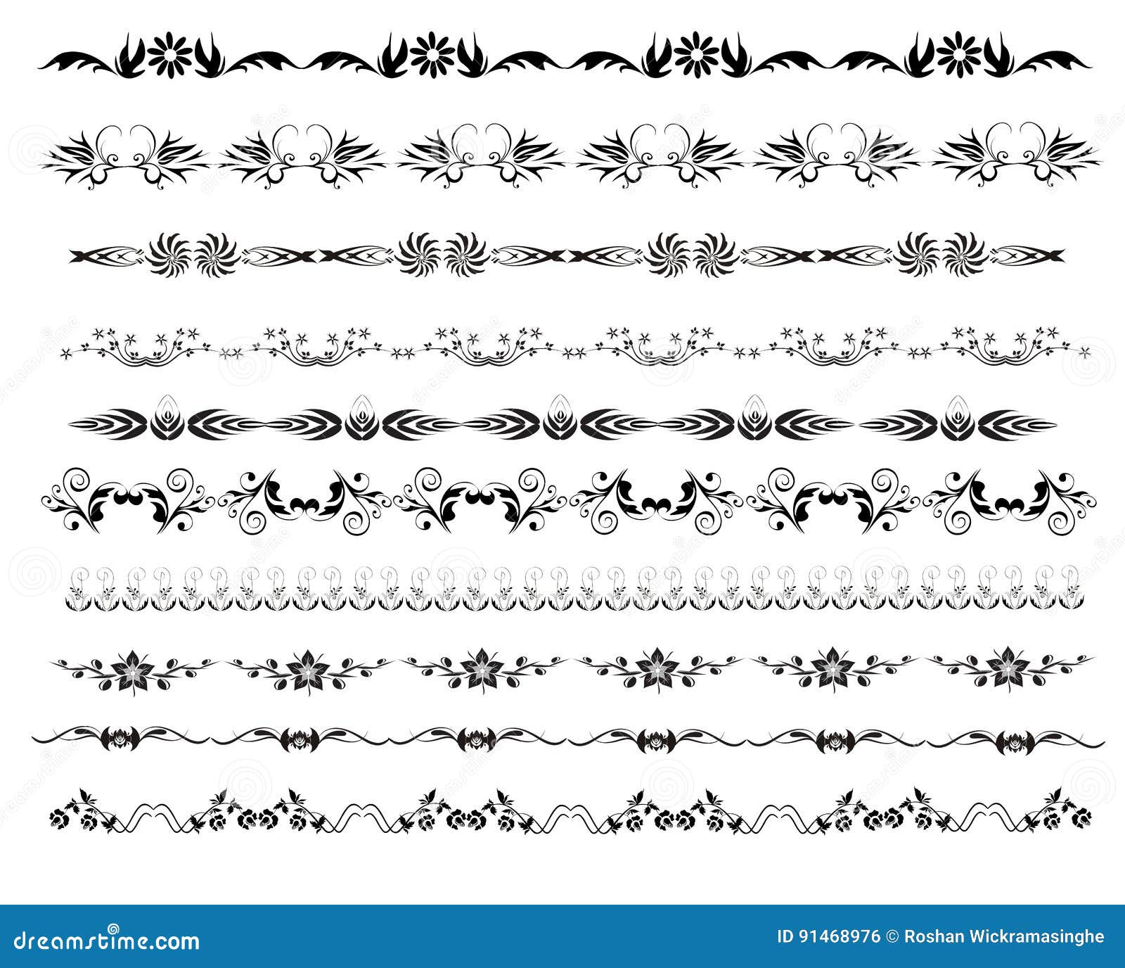 Ornament rule line borders stock vector. Illustration of festive - 91468976