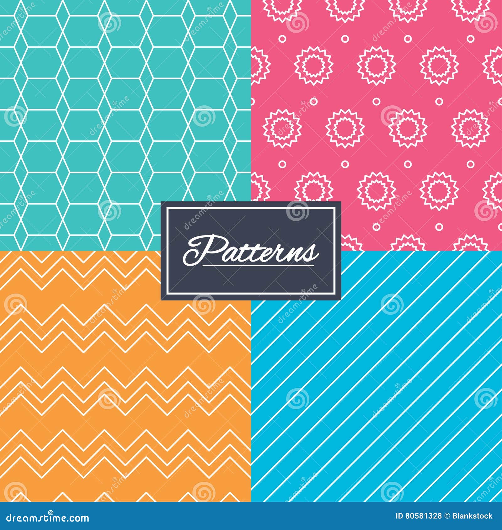 Ornament, Stars And Diagonal Lines Textures Vector Illustration ...