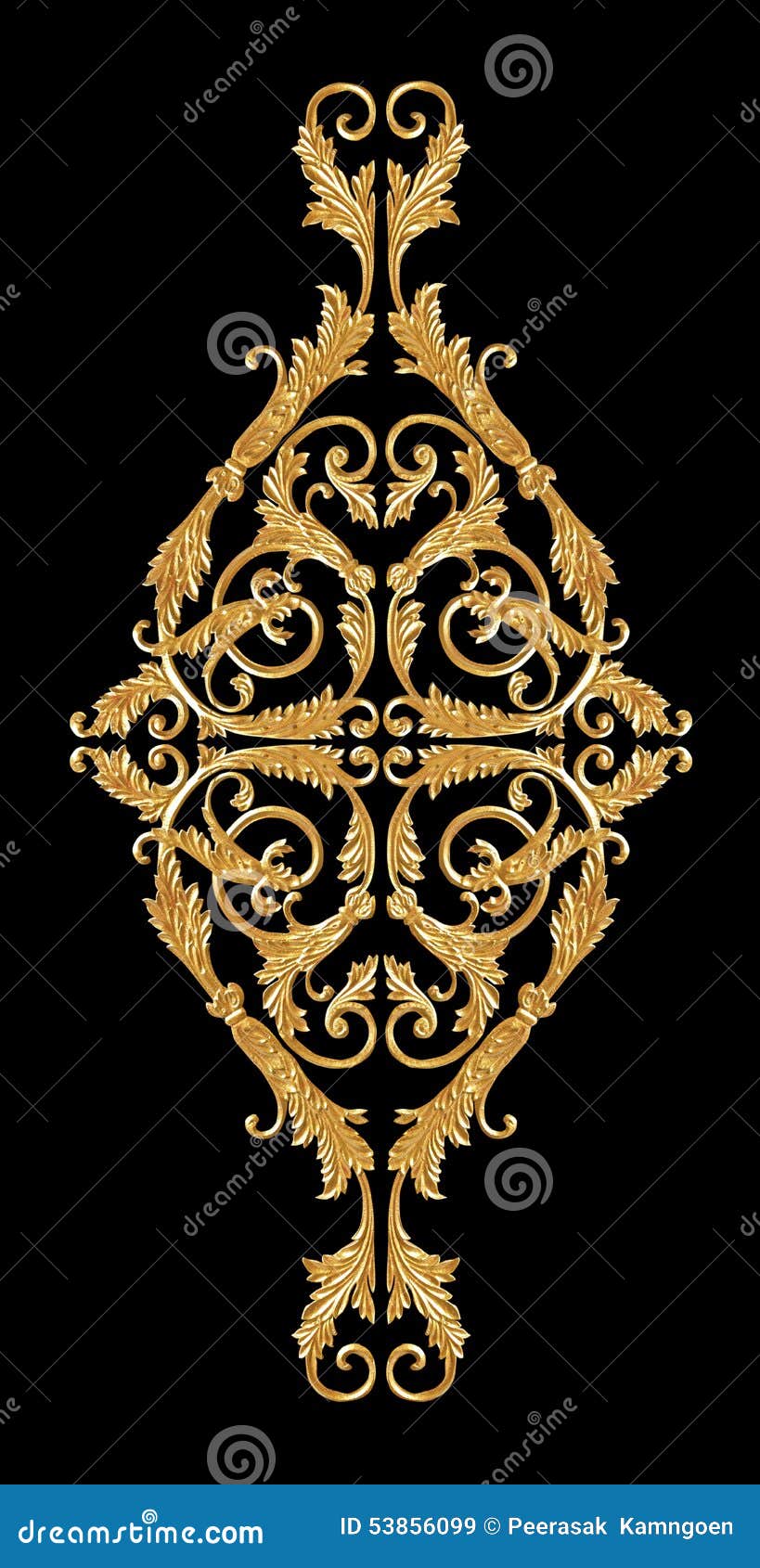 Ornament Vintage Gold Floral Designs Stock Image - Image of deco ...
