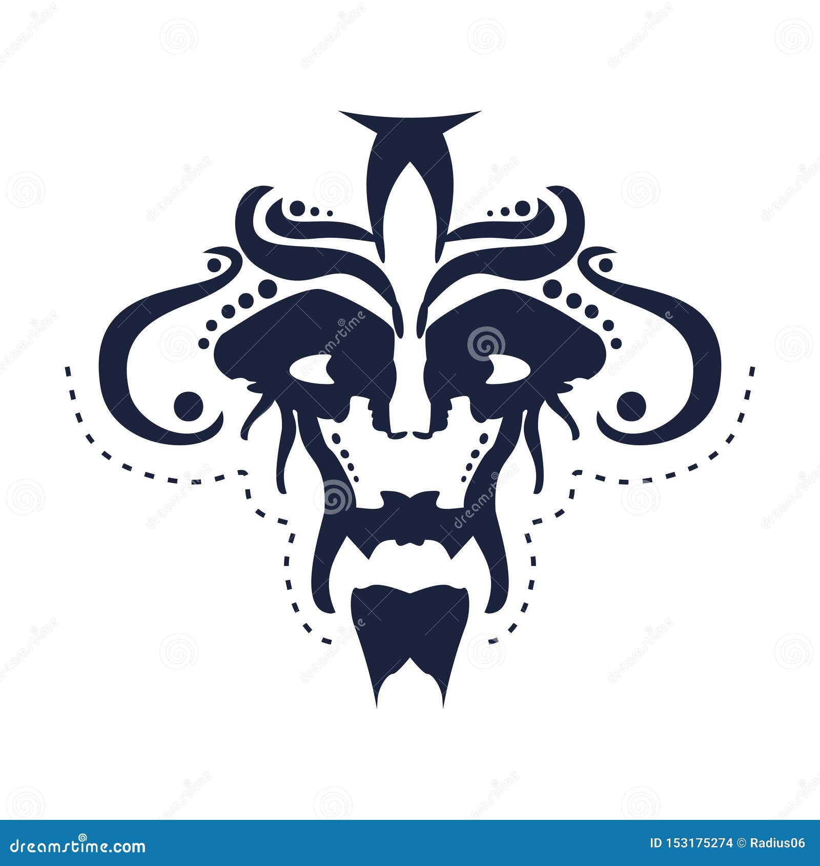 Ornamental abstract face stock vector. Illustration of nature - 153175274