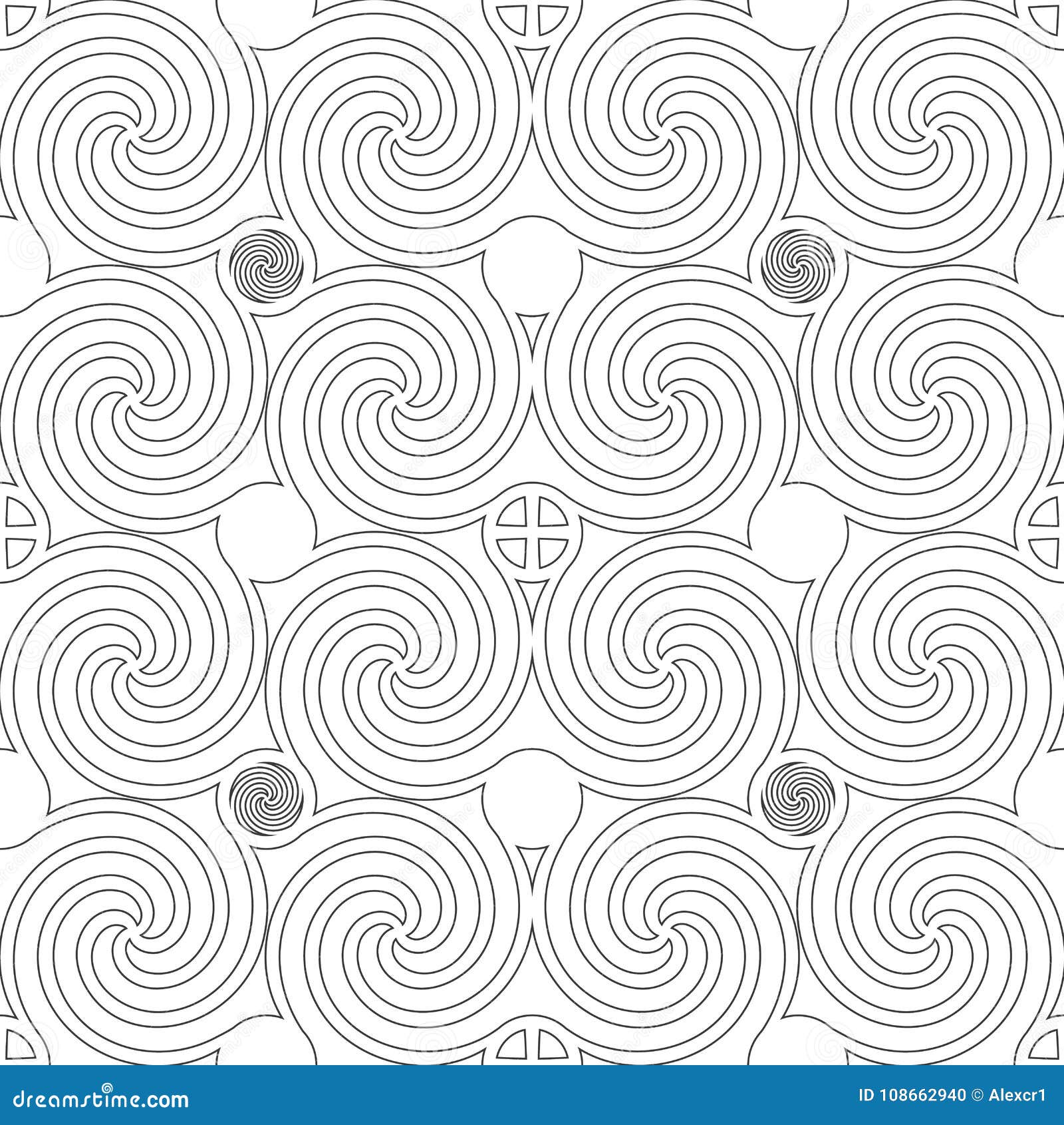 Ornamental Abstract Spiral White Swirl Stock Vector - Illustration of ...