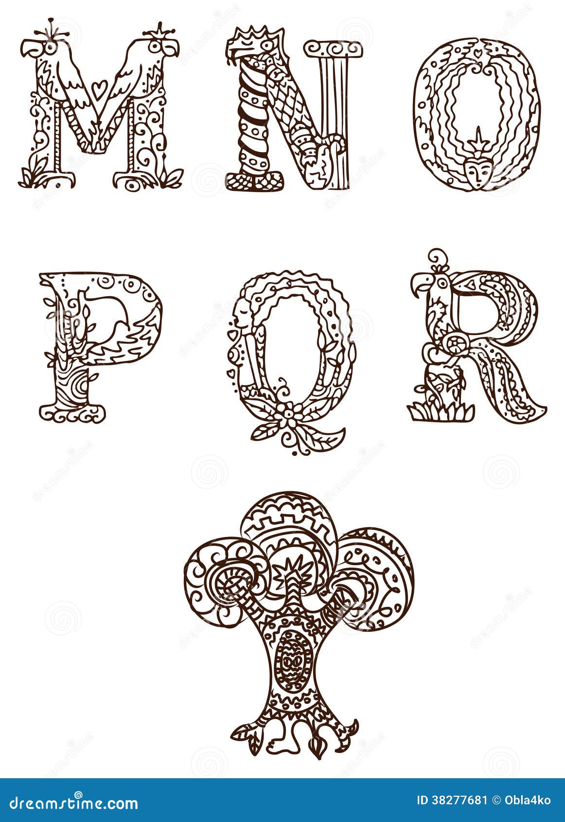 Ornamental alphabet stock illustration. Illustration of alphabet - 38277681