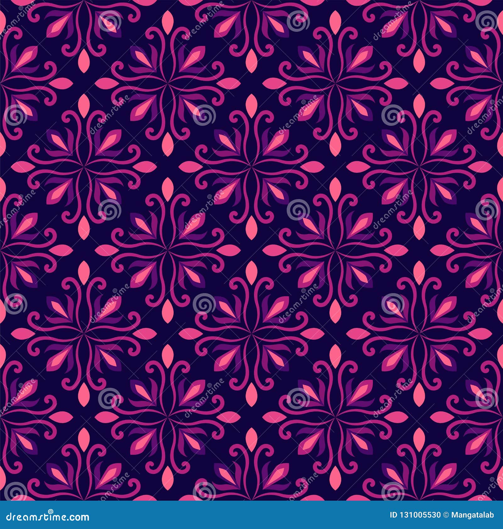 Ornamental Arabesque Floral Tiles Seamless Vector Pattern. Abstract ...