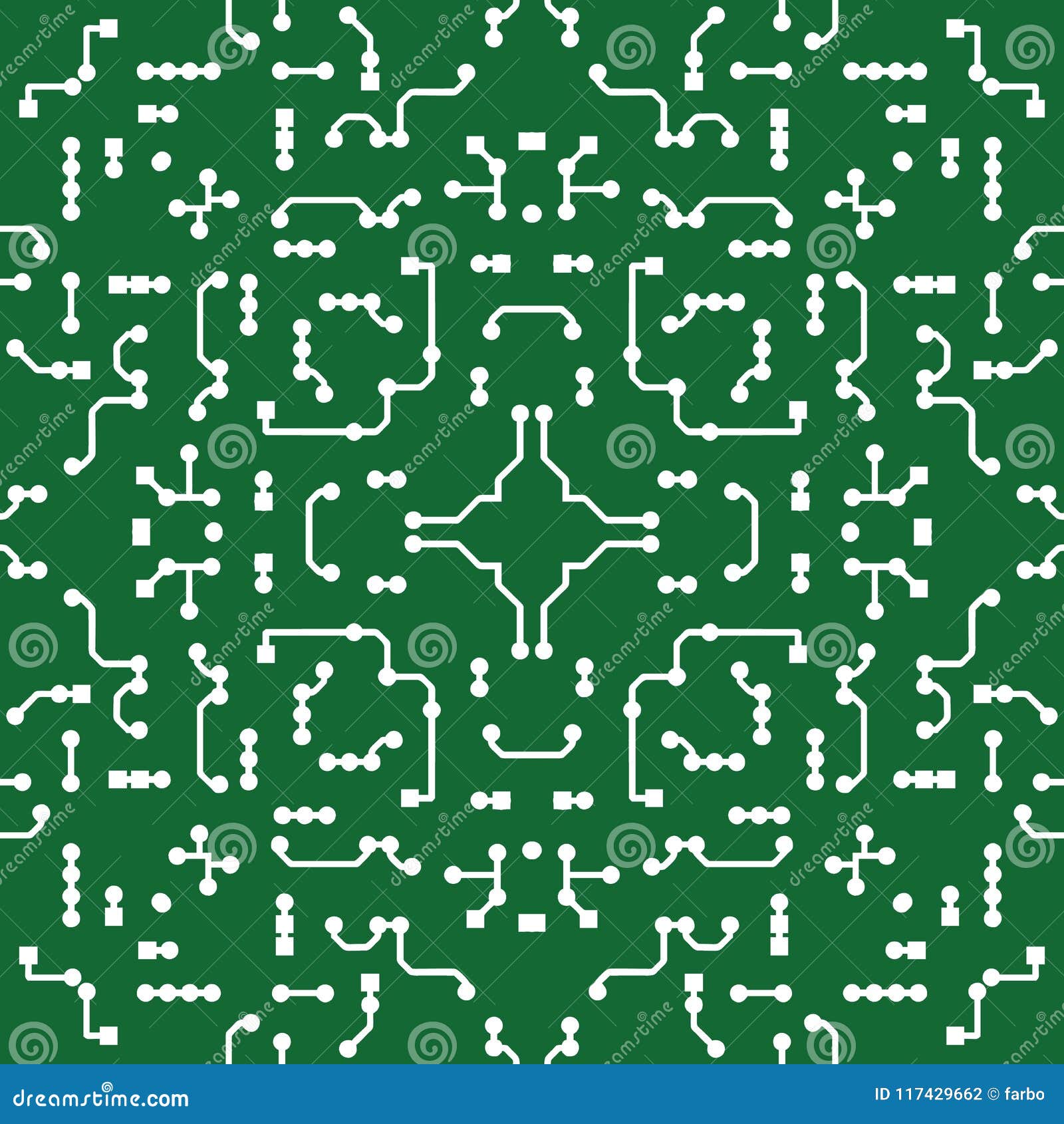 Seamless Ornamental Background in PCB-layout Style Stock Vector ...