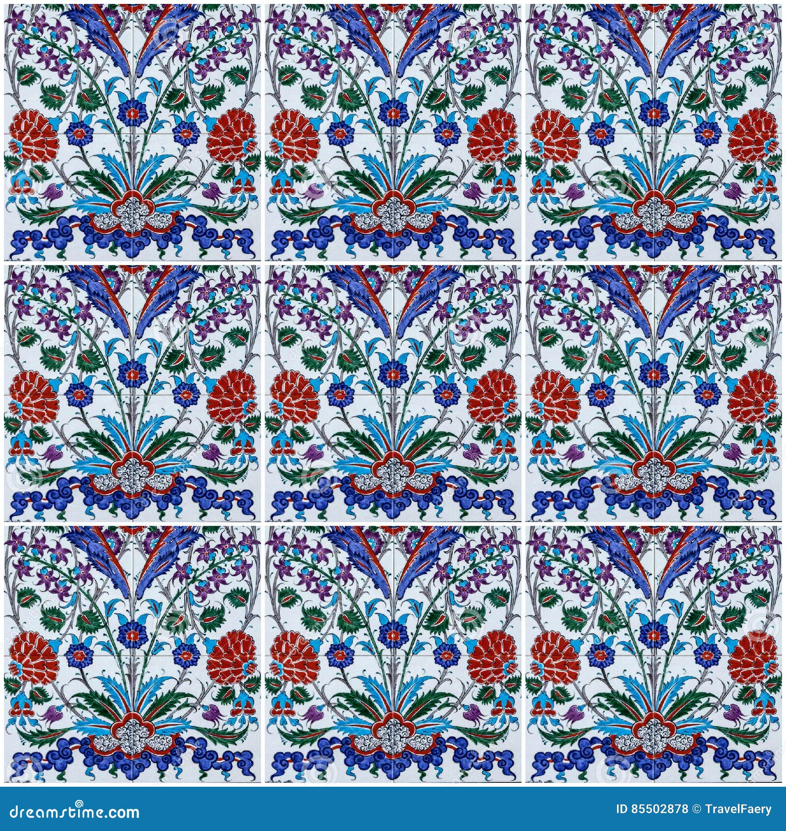 Ornamental Background Of Turkish Ceramic Tile Collage. Stock Photo ...