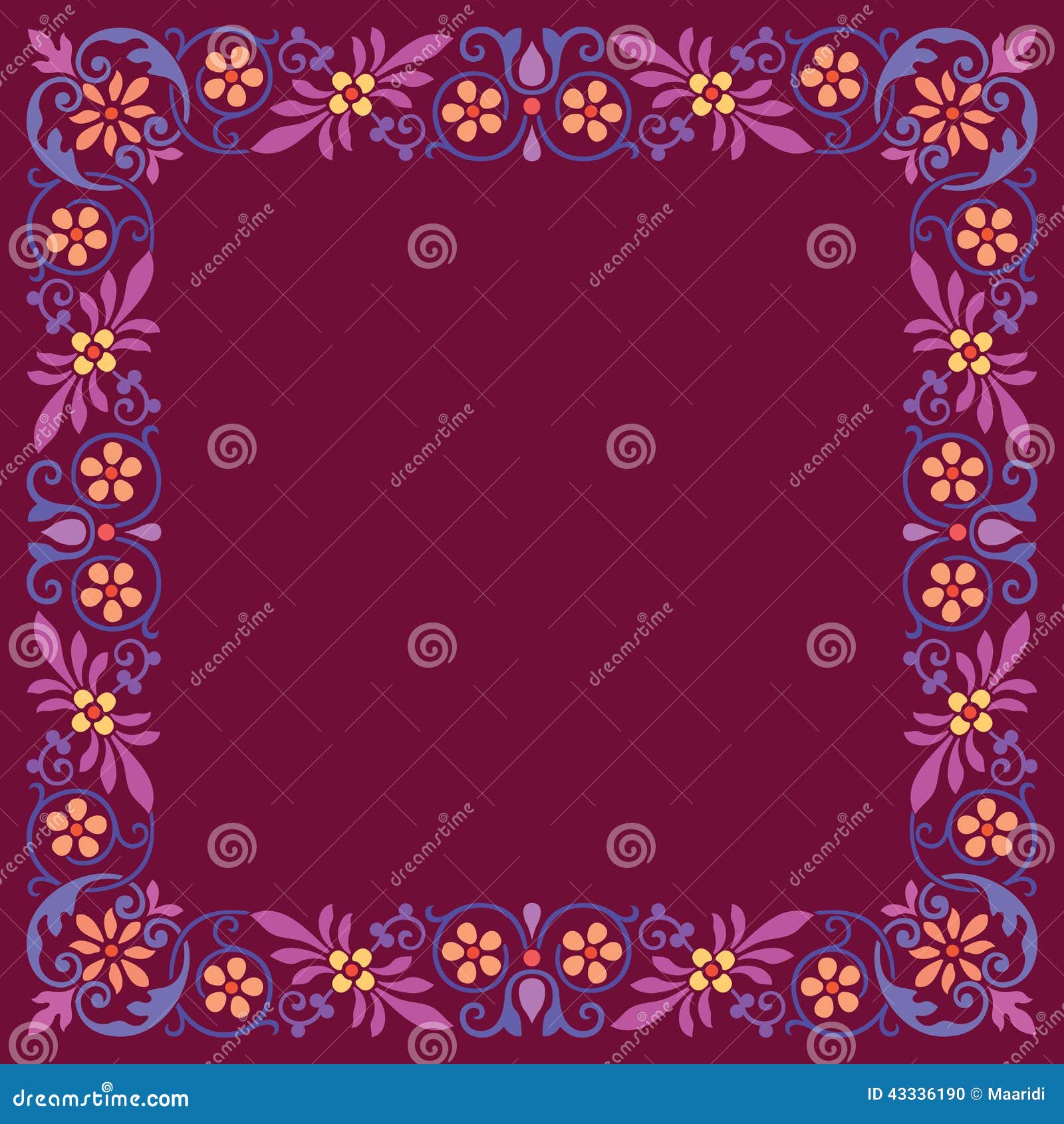 Ornamental Blank Round Frame Monogram, Circle Border Geometric Shape ...