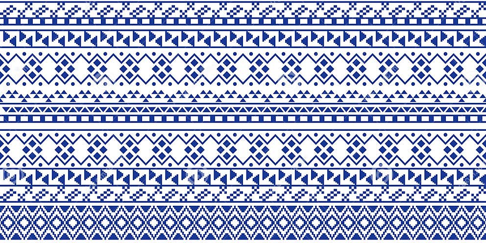 Ornamental Blue Pattern. Simple and Geometric Pattern. Stock Vector ...