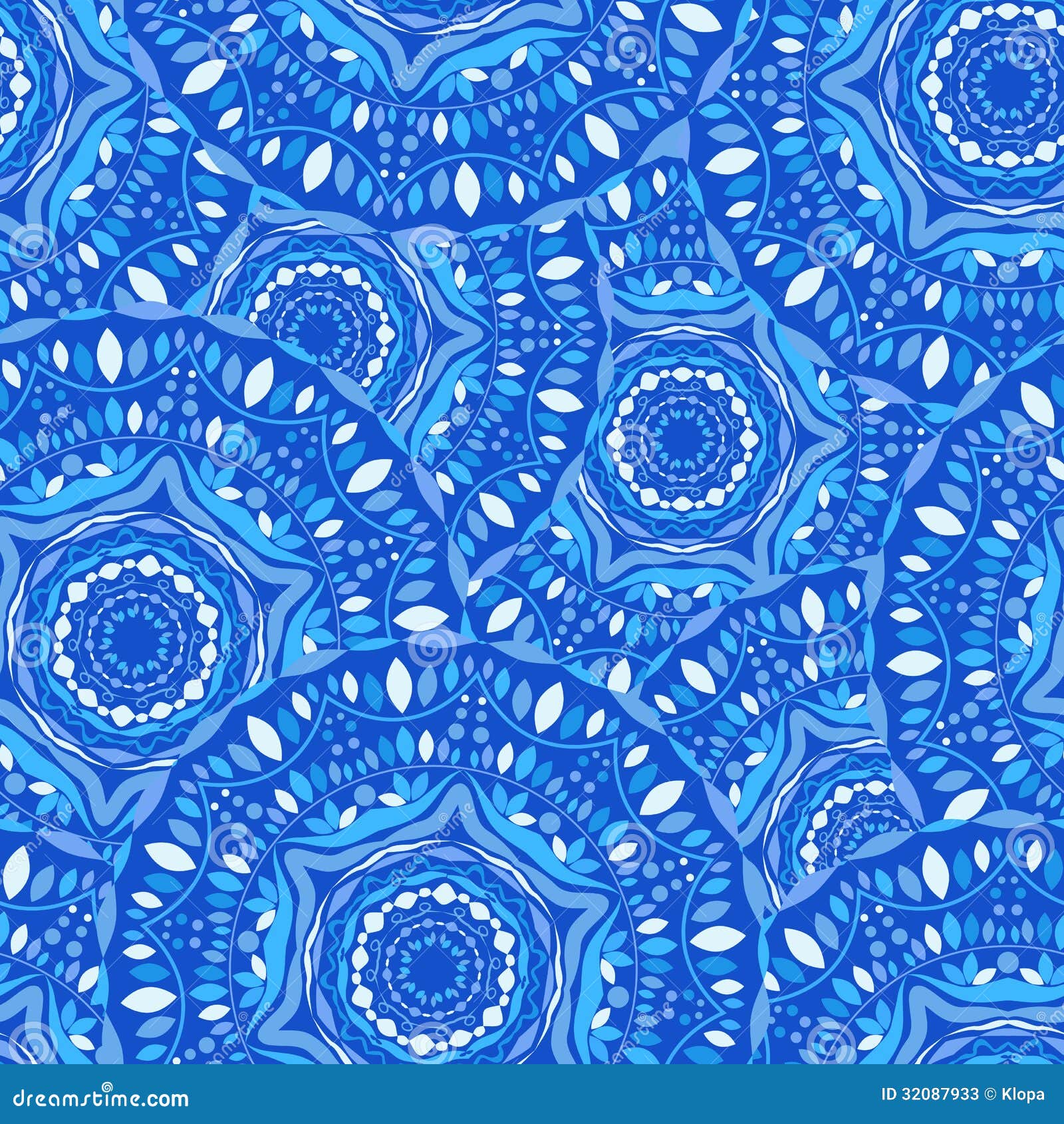 Ornamental Blue Round Background Stock Illustration - Illustration of ...