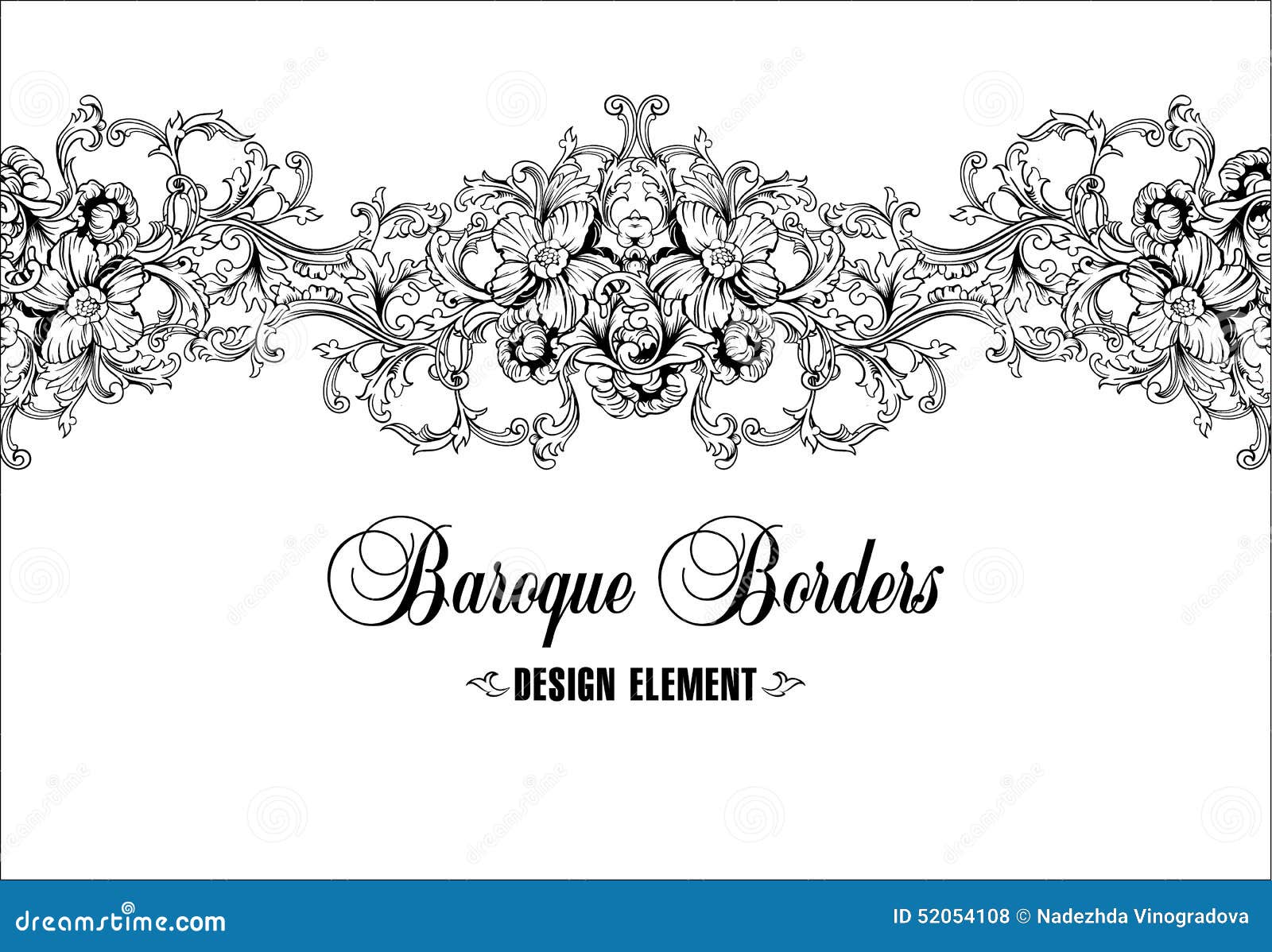 Ornamental Border, Frame. Baroque Pattern. Vector Seamless Stock Vector ...