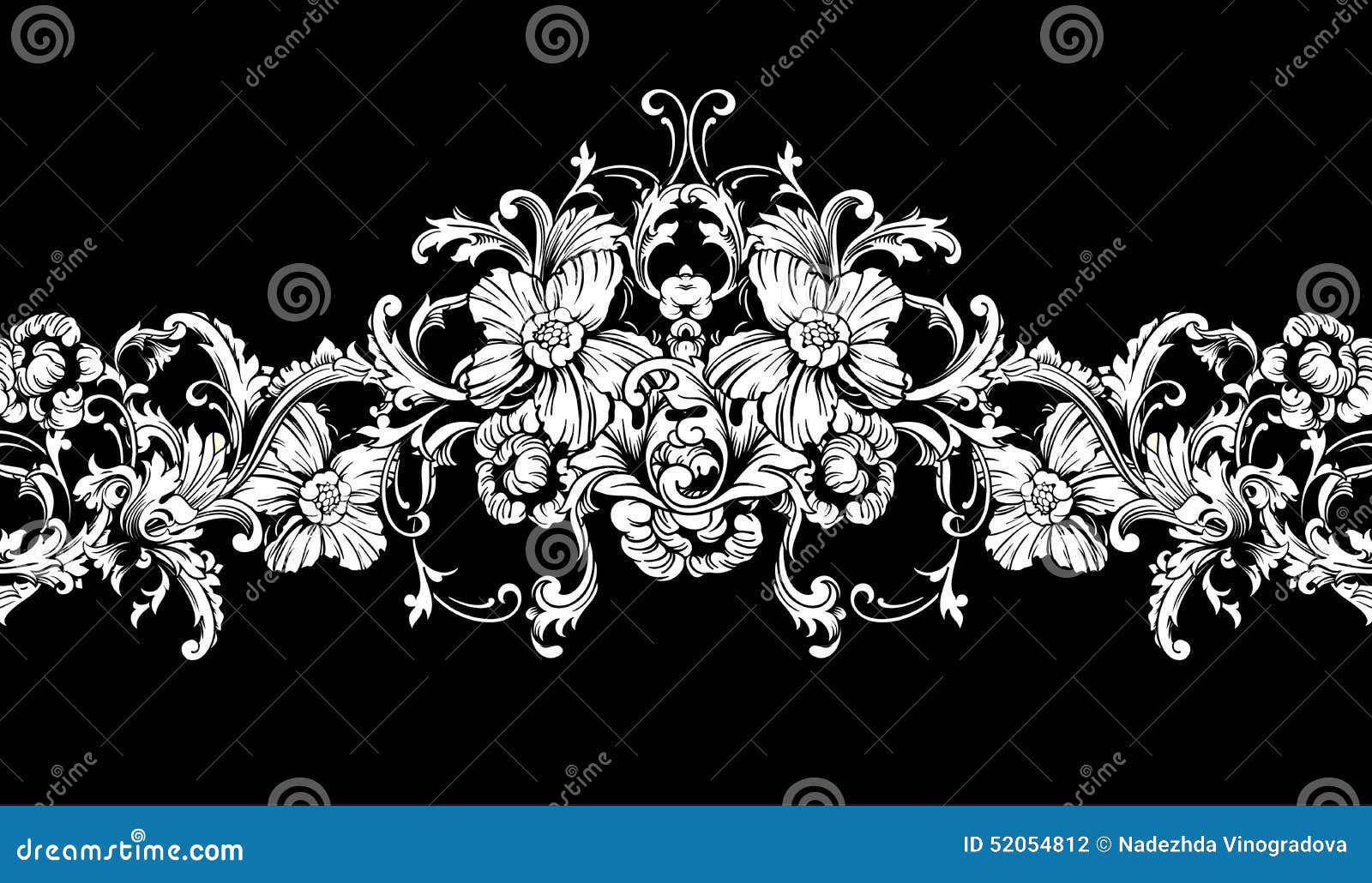 Ornamental Border, Frame. Baroque Pattern. Vector Seamless Stock Vector ...