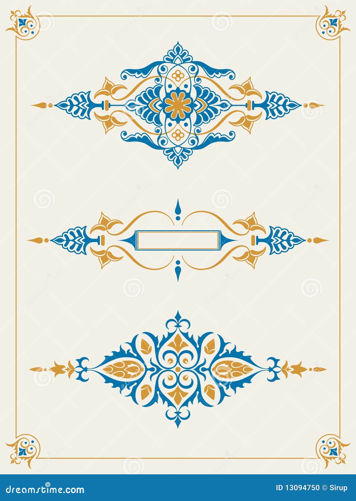 Ornamental Border Frame Design Element Collection Stock Vector ...