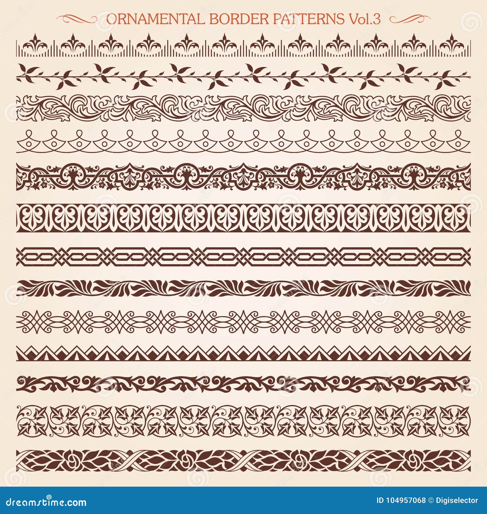 Ornamental Border Frame Line Vintage Patterns 2 Vector | CartoonDealer ...
