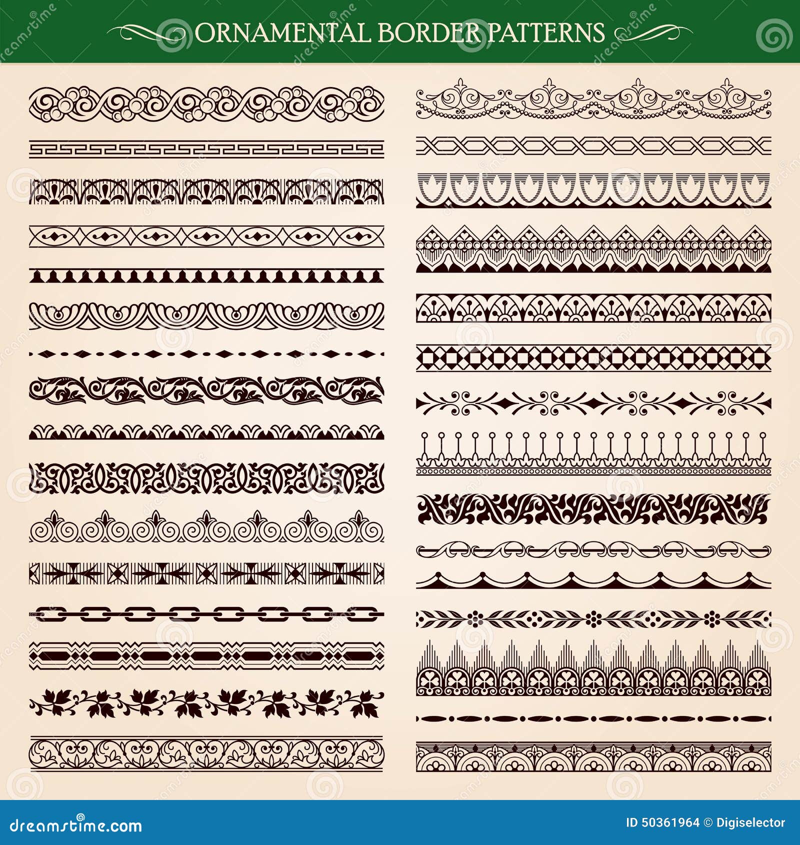 Ornamental Border Frame Patterns Stock Vector - Illustration of ...