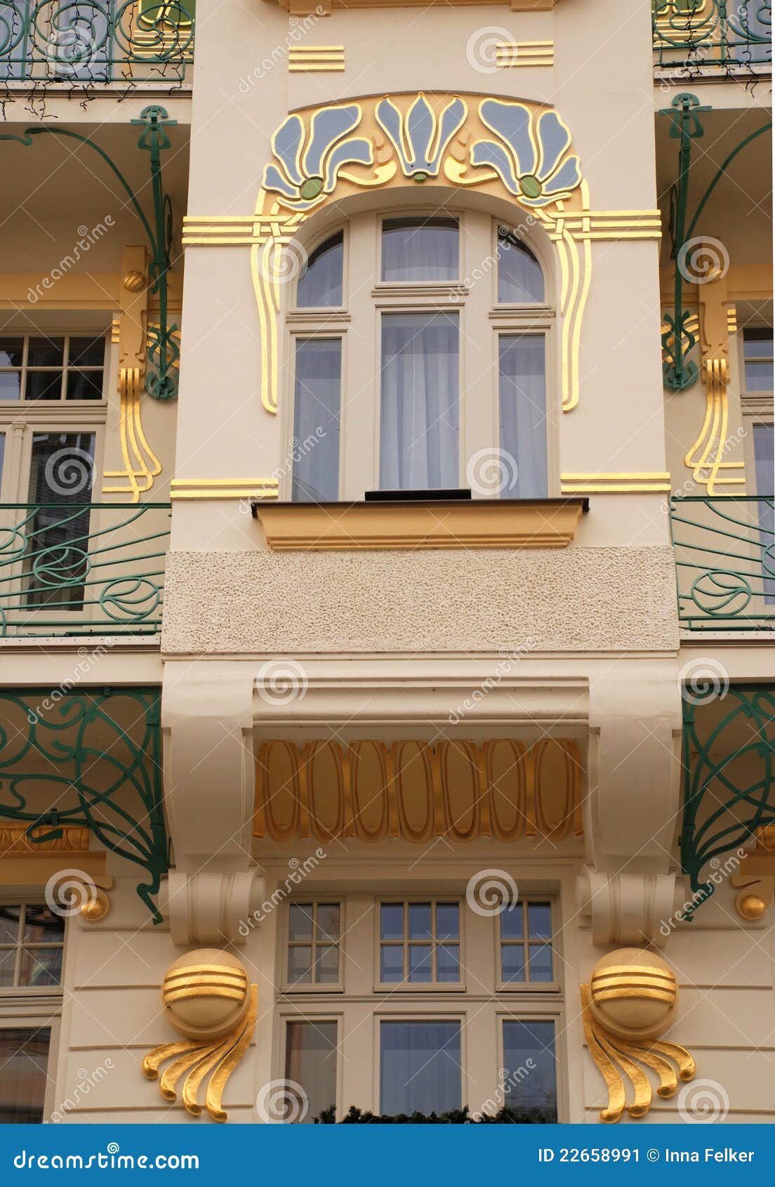 Ornamental Building in Art Deco Style(Prague) Stock Image - Image of ...