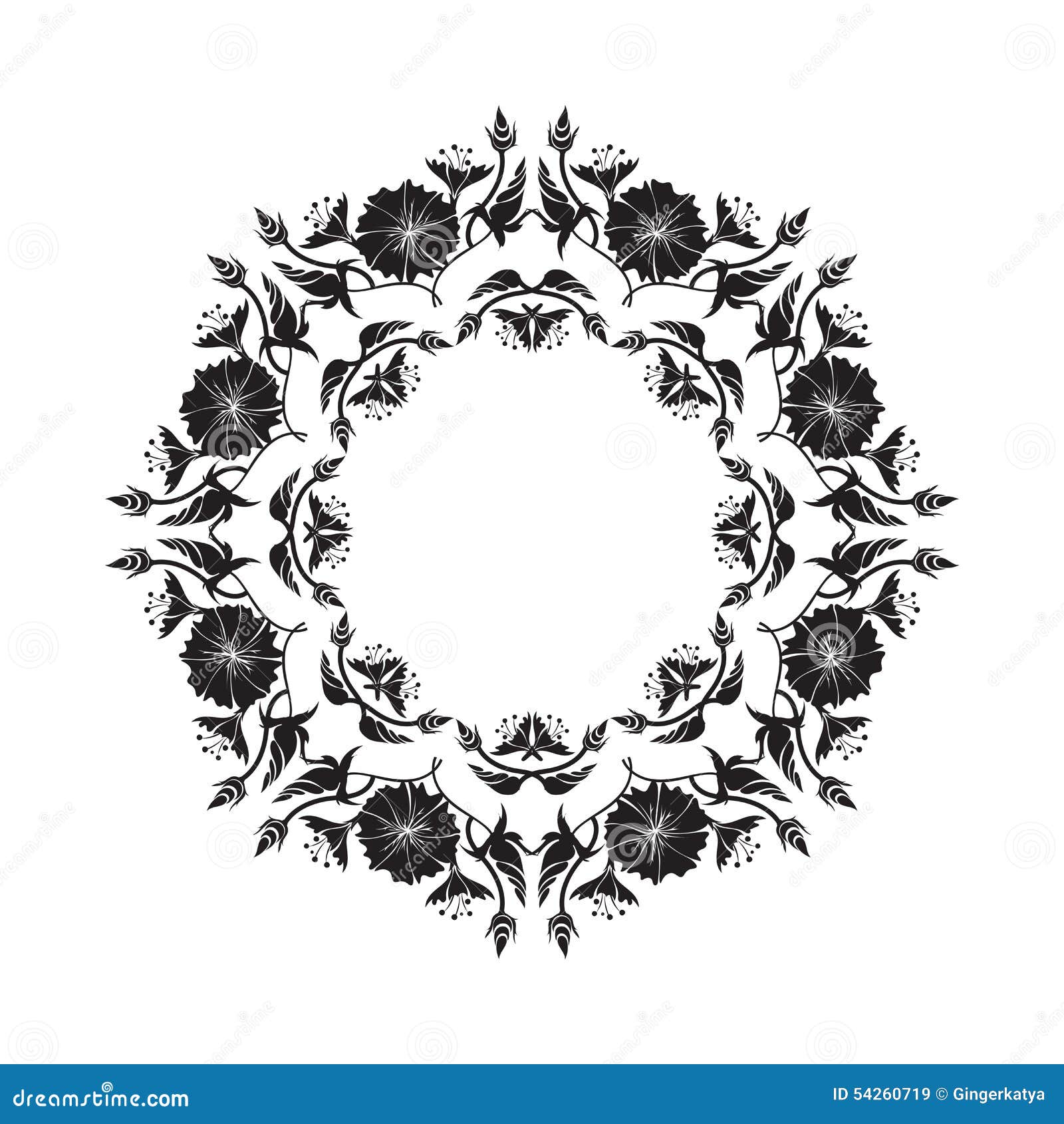 Ornamental circle frame stock vector. Illustration of decorative - 54260719