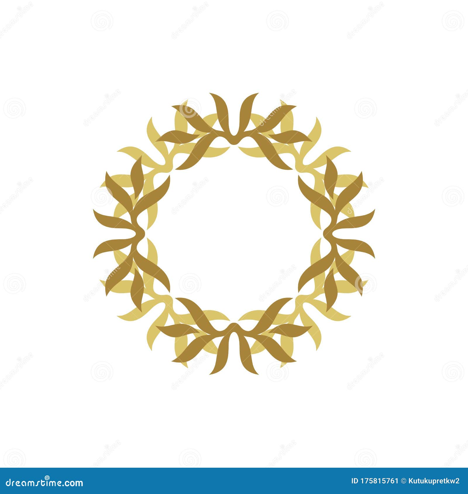 Ornamental Circle Gold Frame Logo Template Illustration Design. Vector ...