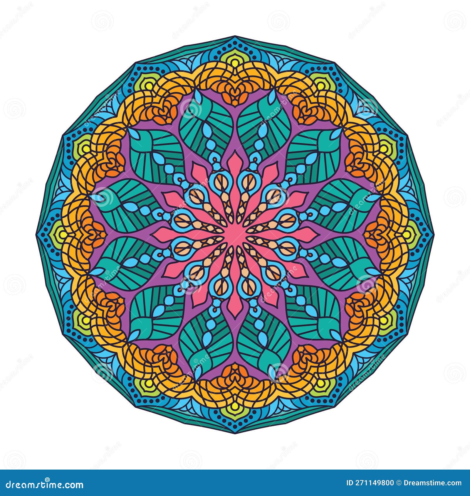 Ornamental Colorful Mandala Pattern Design Stock Vector - Illustration ...