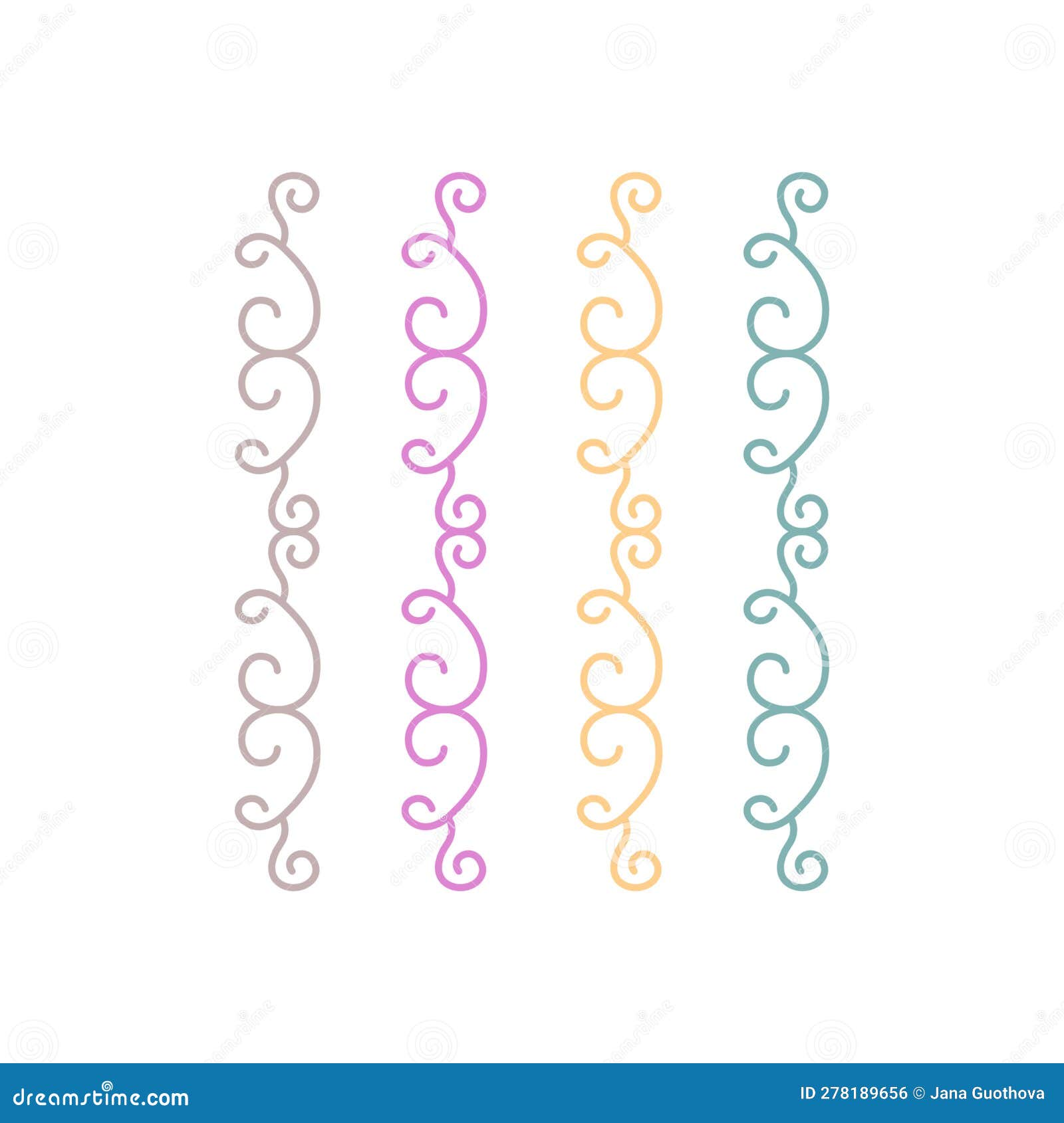 Ornamental Colorful Swirl Ornamental Borders Stock Vector ...