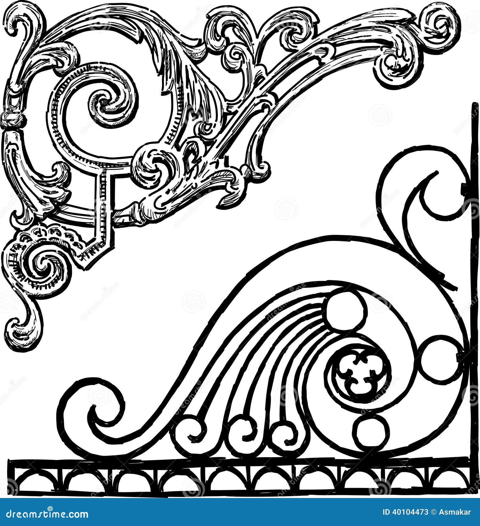 Ornamental corners stock vector. Illustration of vintage - 40104473