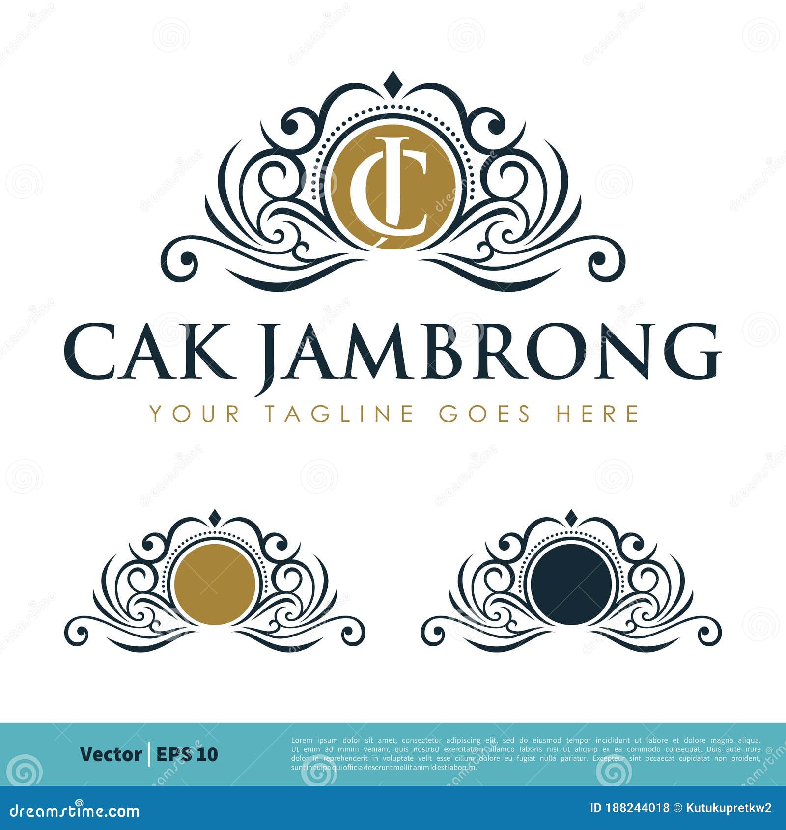 Ornamental Crest Frame Initial Logo Vector Template Illustration Design ...